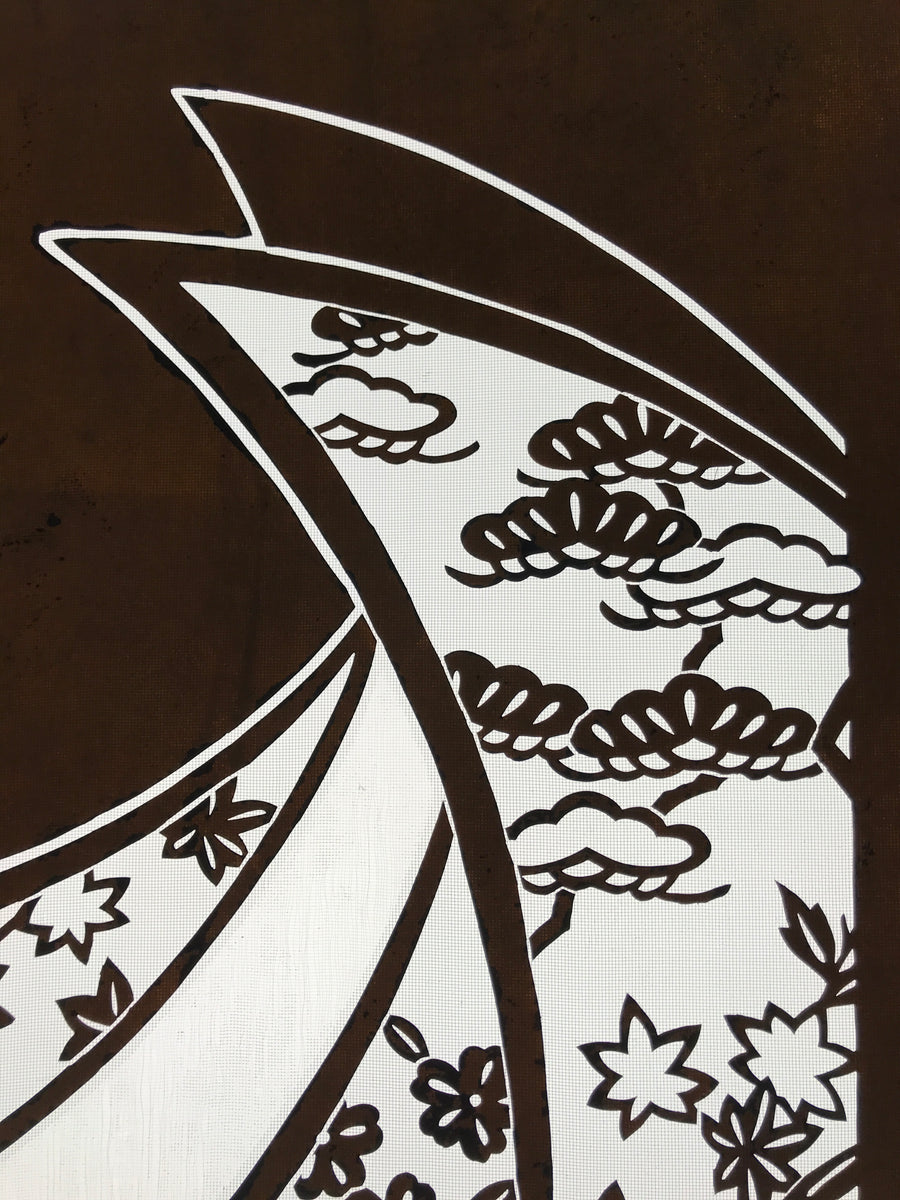 Antique Japanese Katagami Paper Kimono Stencil Katazome Peony Pine Hou | Online Shop | Authentic ...