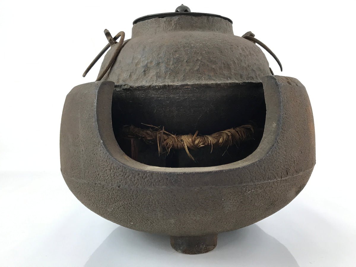 Antique C1900 Japanese Cast Iron Kettle Brazier Chagama Tea Ceremony P ...