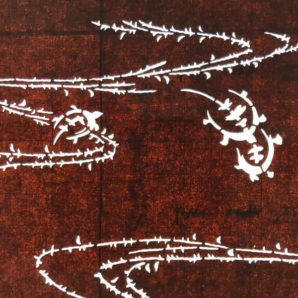 Antique Japanese Ise Katagami Paper Kimono Stencil Minogame Kame Turtl ...