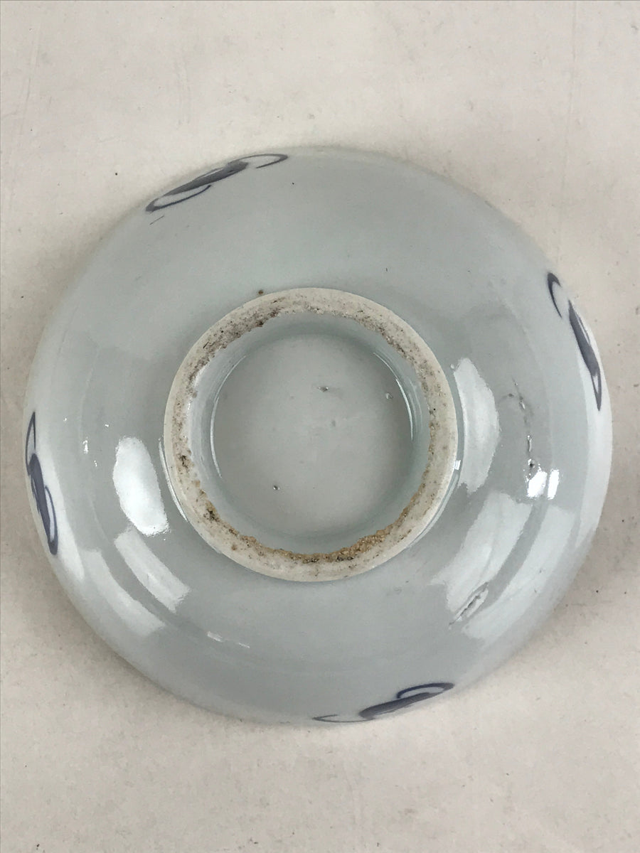 Antique Japanese Koimari Bowl Hachi Blue Sometsuke Leaves Flower Wavy ...