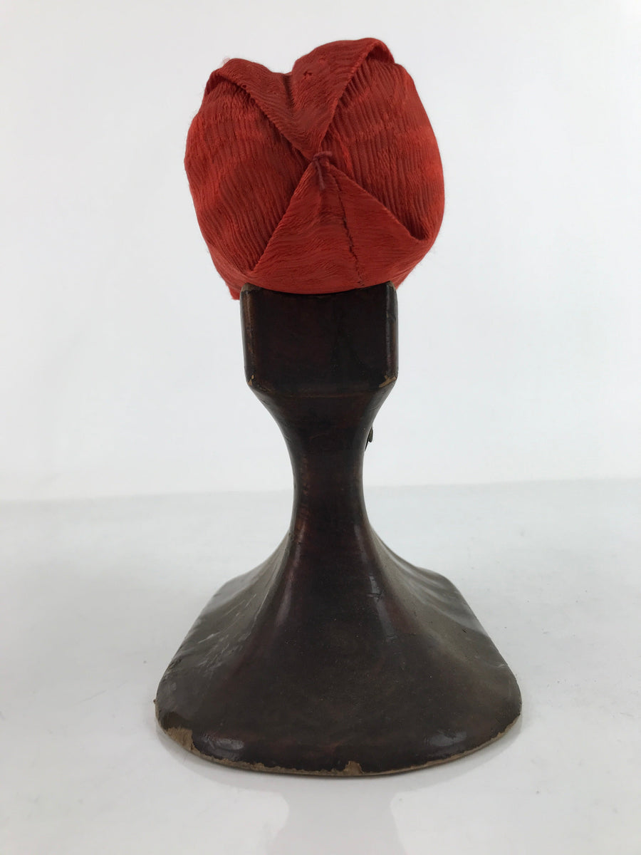 Antique Japanese Lacquered Wood Silk Takamakura Neck Pillow Geisha Red ...