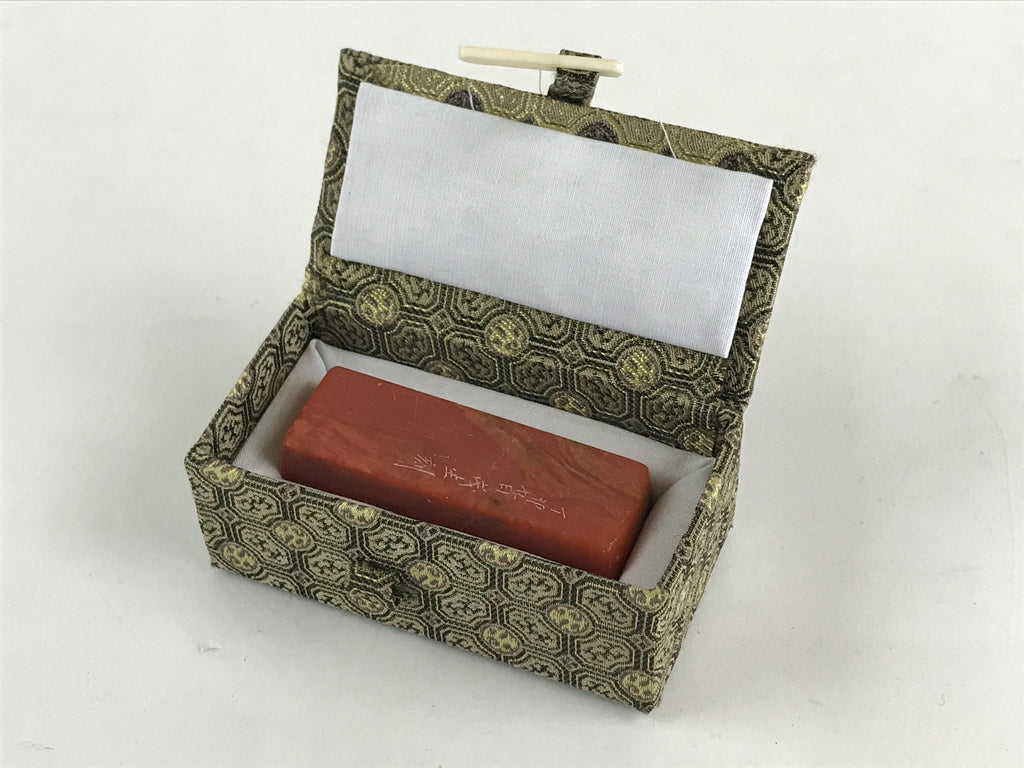Chinese Carved Stone Stamp Hanko Inkan With Box Vtg Seal Name Signatur ...