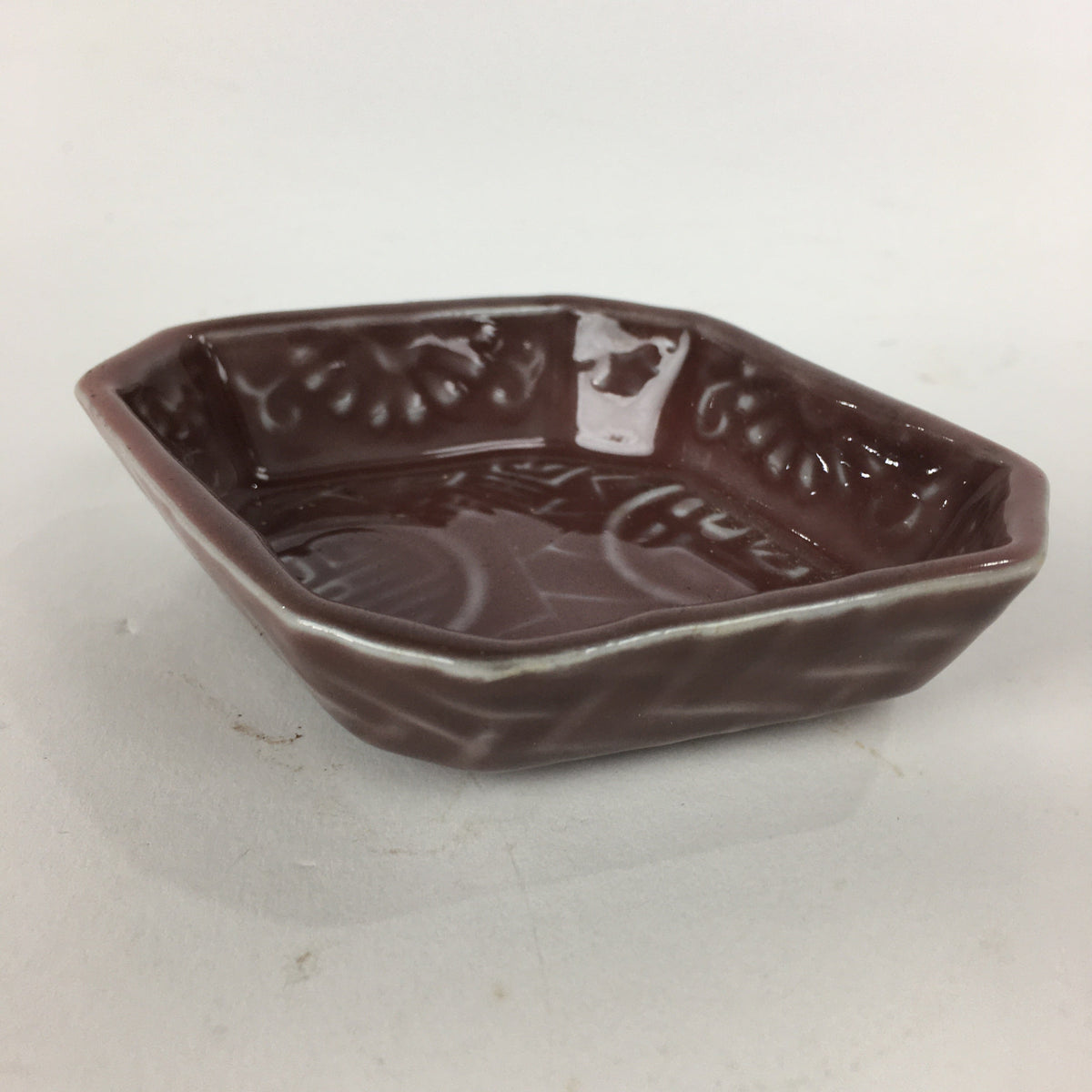 Chinese Porcelain Soy Sauce Dipping Dish Vtg Small Brown Ceramic Shoyu ...