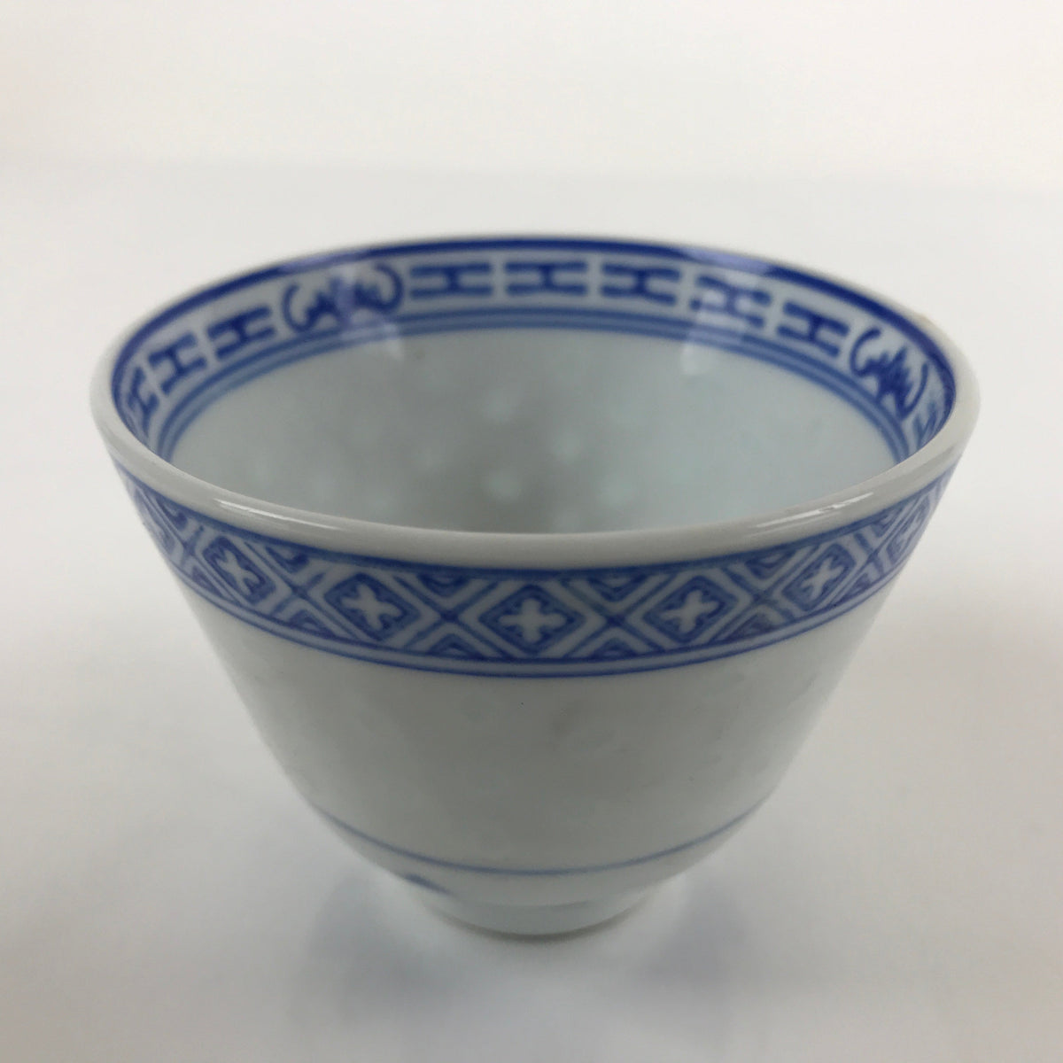 Chinese Translucent Porcelain Teacup Vtg Flower Petal Yunomi White Blu ...