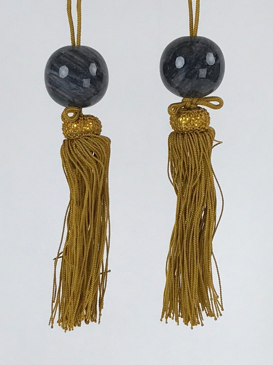 Japanese Agate Stone Hanging Scroll Weights Fuchin Kakejiku Gold Tasse ...