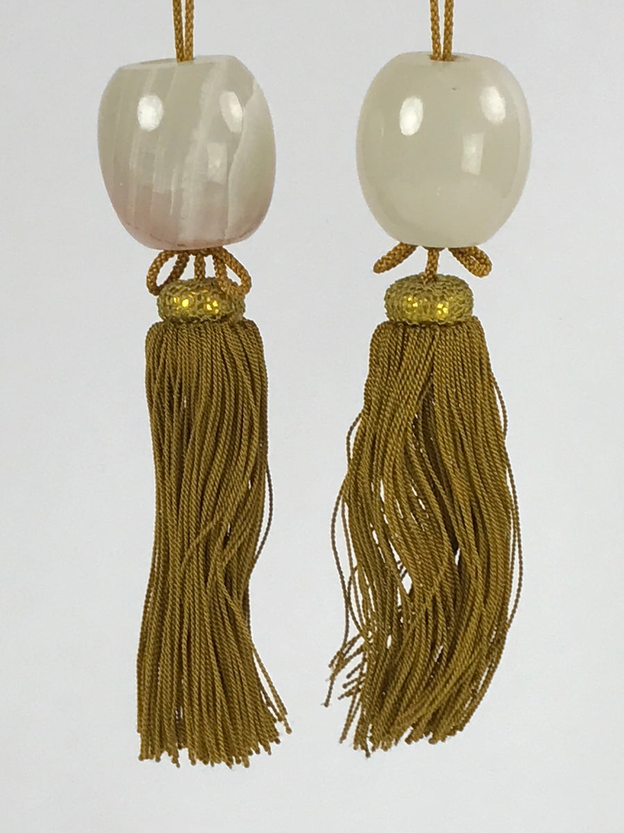 Japanese Agate Stone Hanging Scroll Weights Fuchin Kakejiku Gold Tasse ...