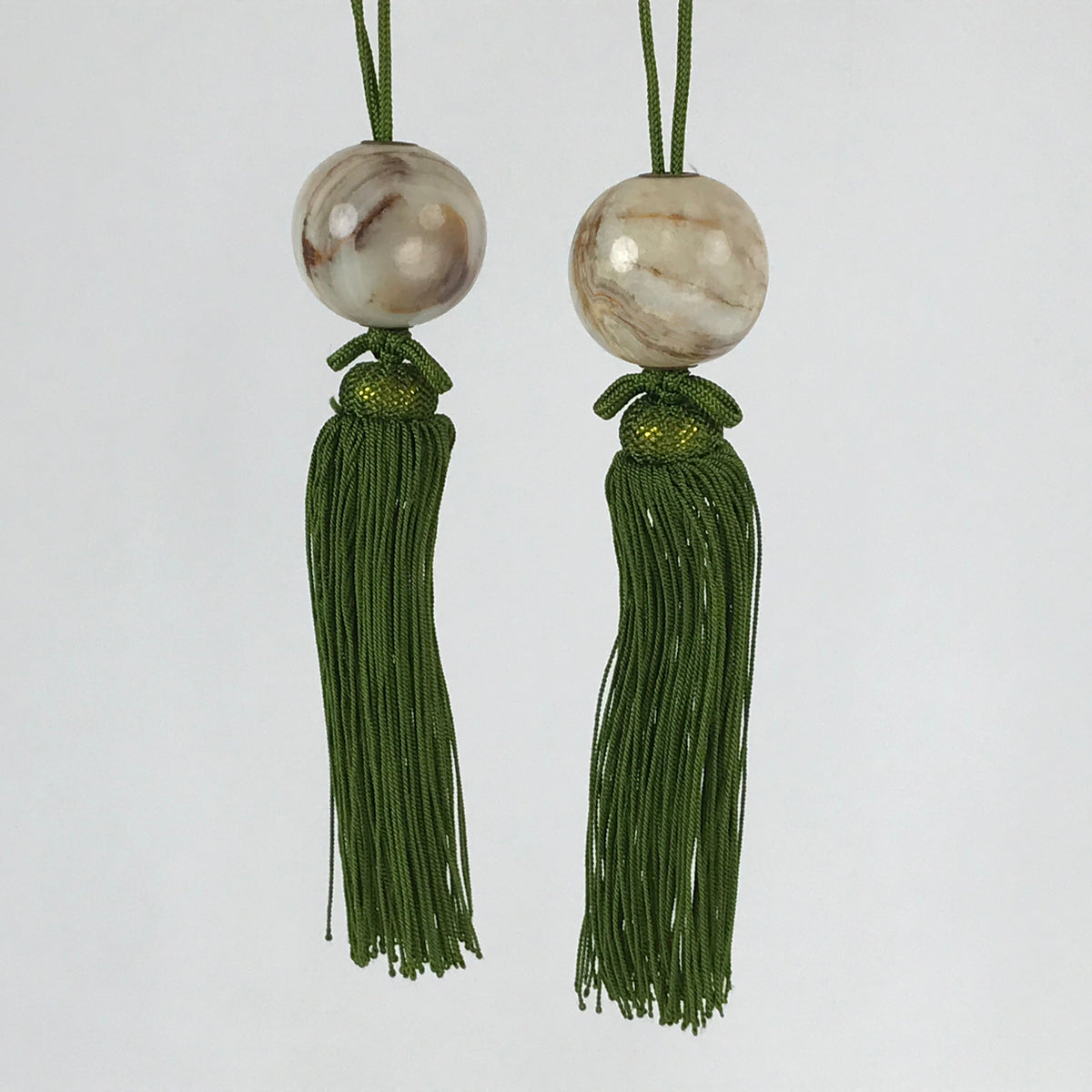 Japanese Agate Stone Hanging Scroll Weights Fuchin Kakejiku Green Tass ...