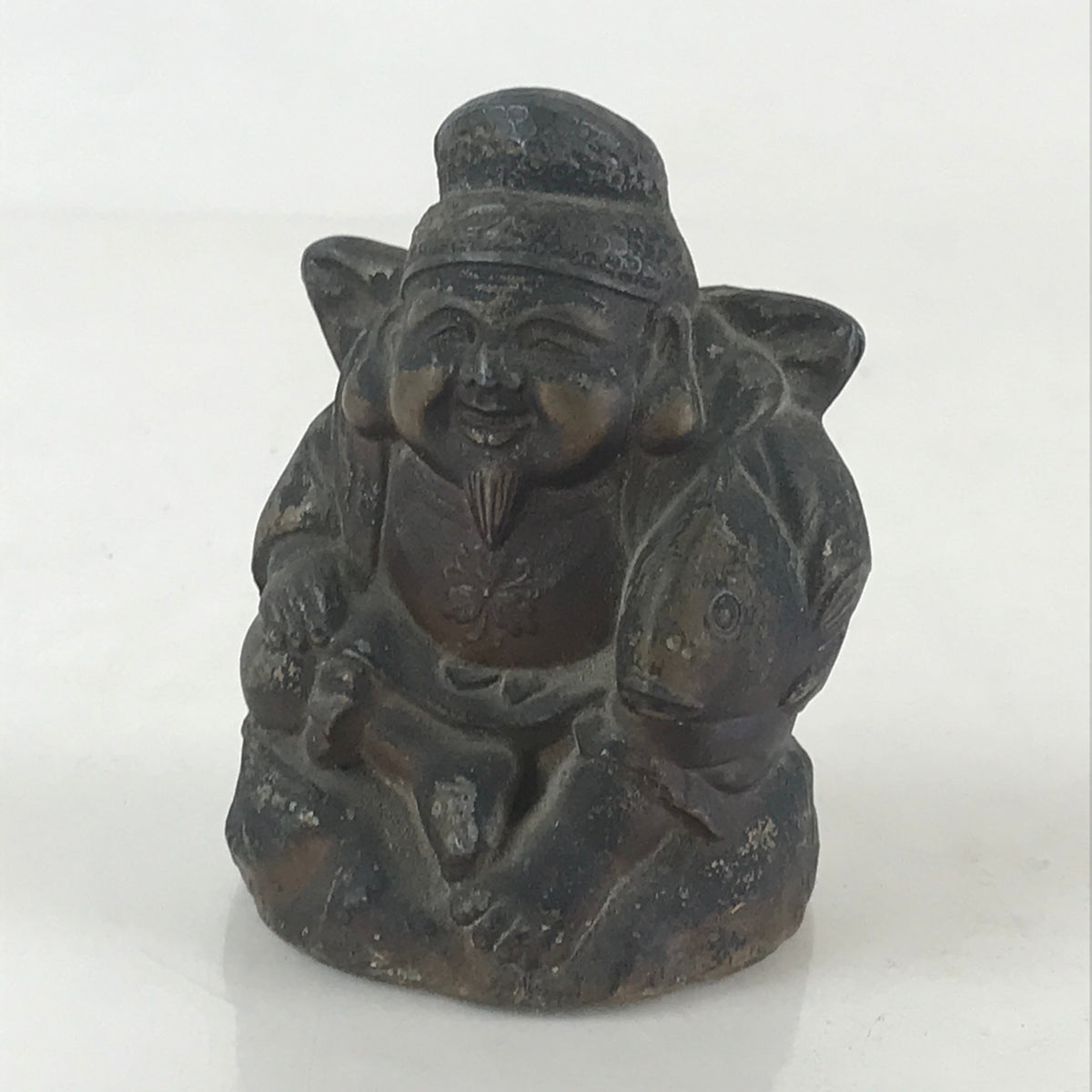 Japanese Bronze Statue Figurine Gold Vtg 7 Lucky Gods Ebisu Okimono Fi ...