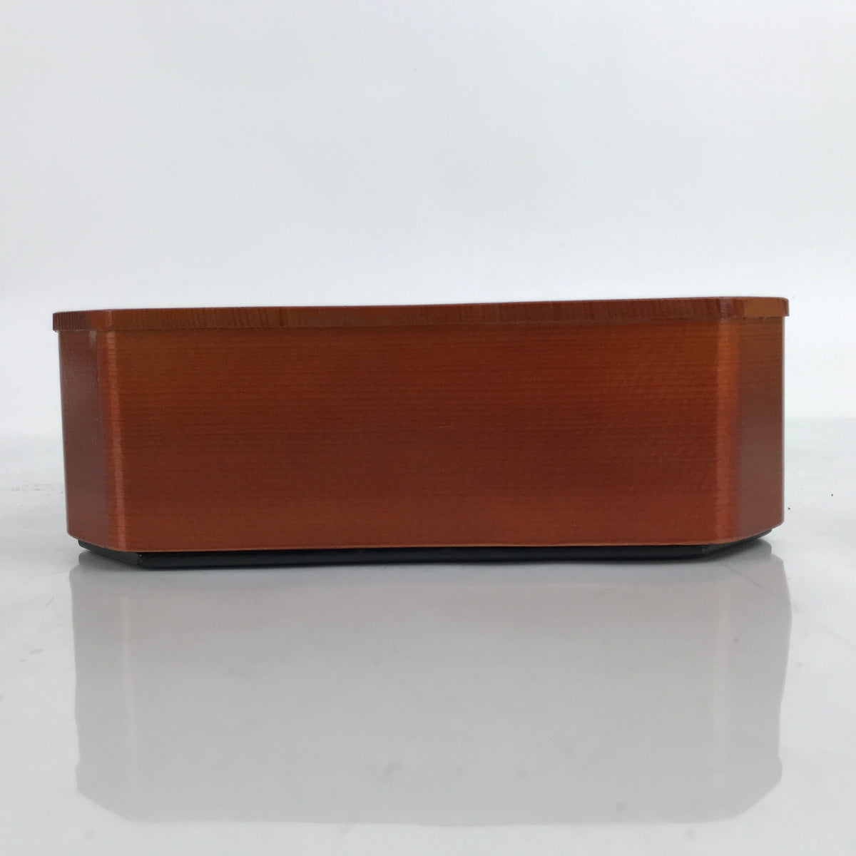 Japanese Brushed Lacquered Wood Box Vtg Square Bento Box Brown W/ Lid ...