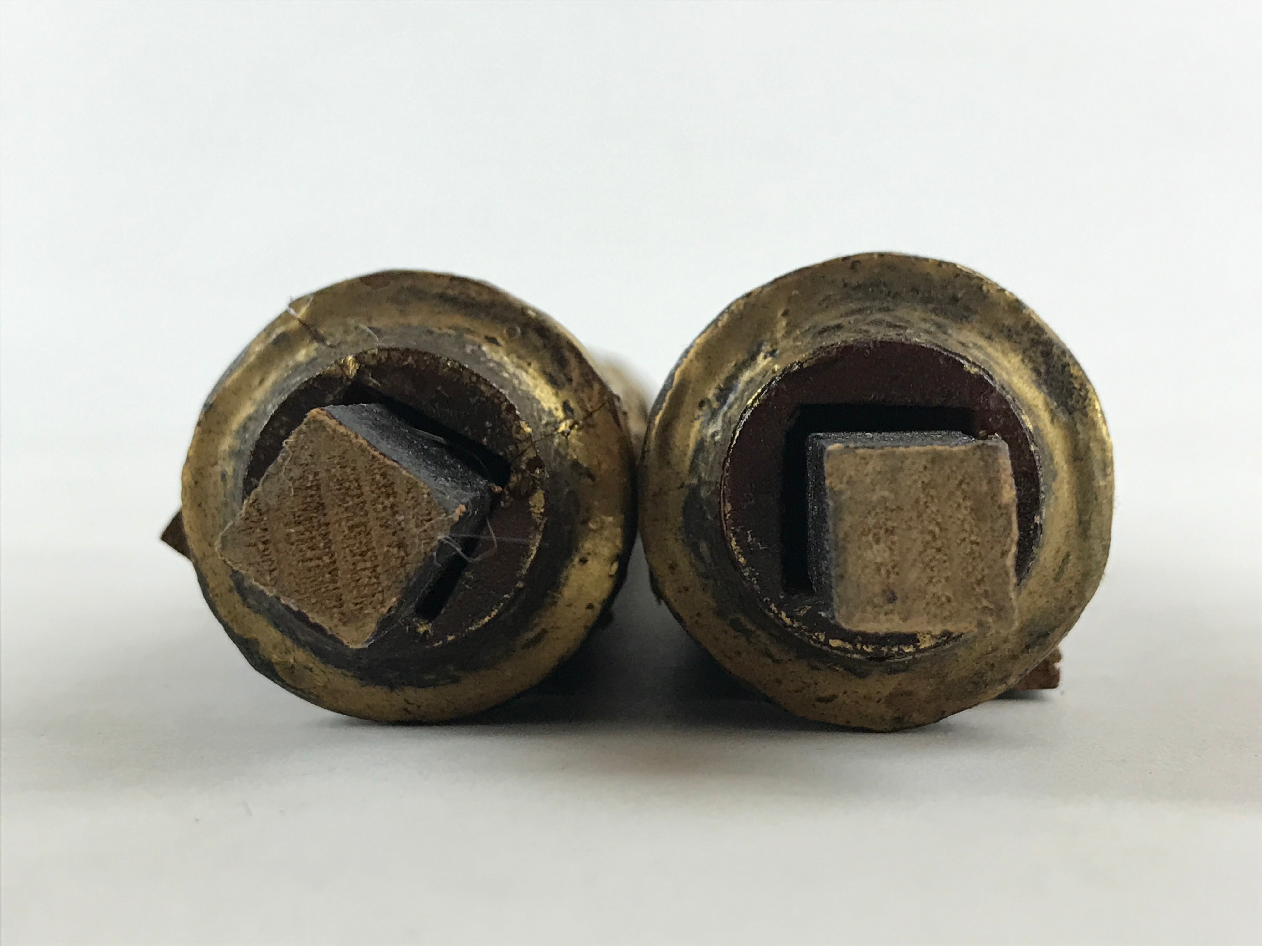 Japanese Buddhist Altar Decorative Cylinders Vtg 2 Pieces Set Gold Gil ...