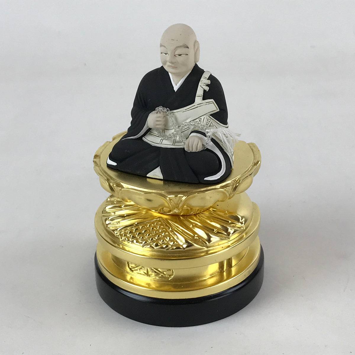 Japanese Buddhist Altar Fitting Honen Monk Lacquer Wood Jodo Shinshu B ...