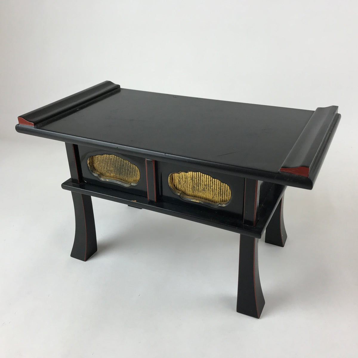 Japanese Buddhist Altar Fitting Lacquer Kyozukue Offering Table Vtg Bl ...