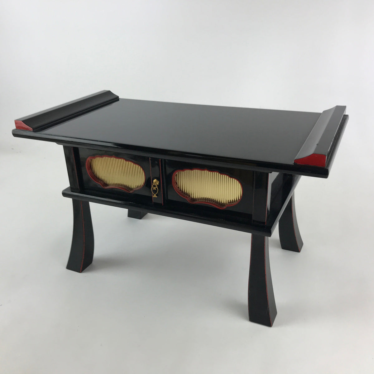 Japanese Buddhist Altar Fitting Lacquered Kyozukue Offering Table Vtg ...