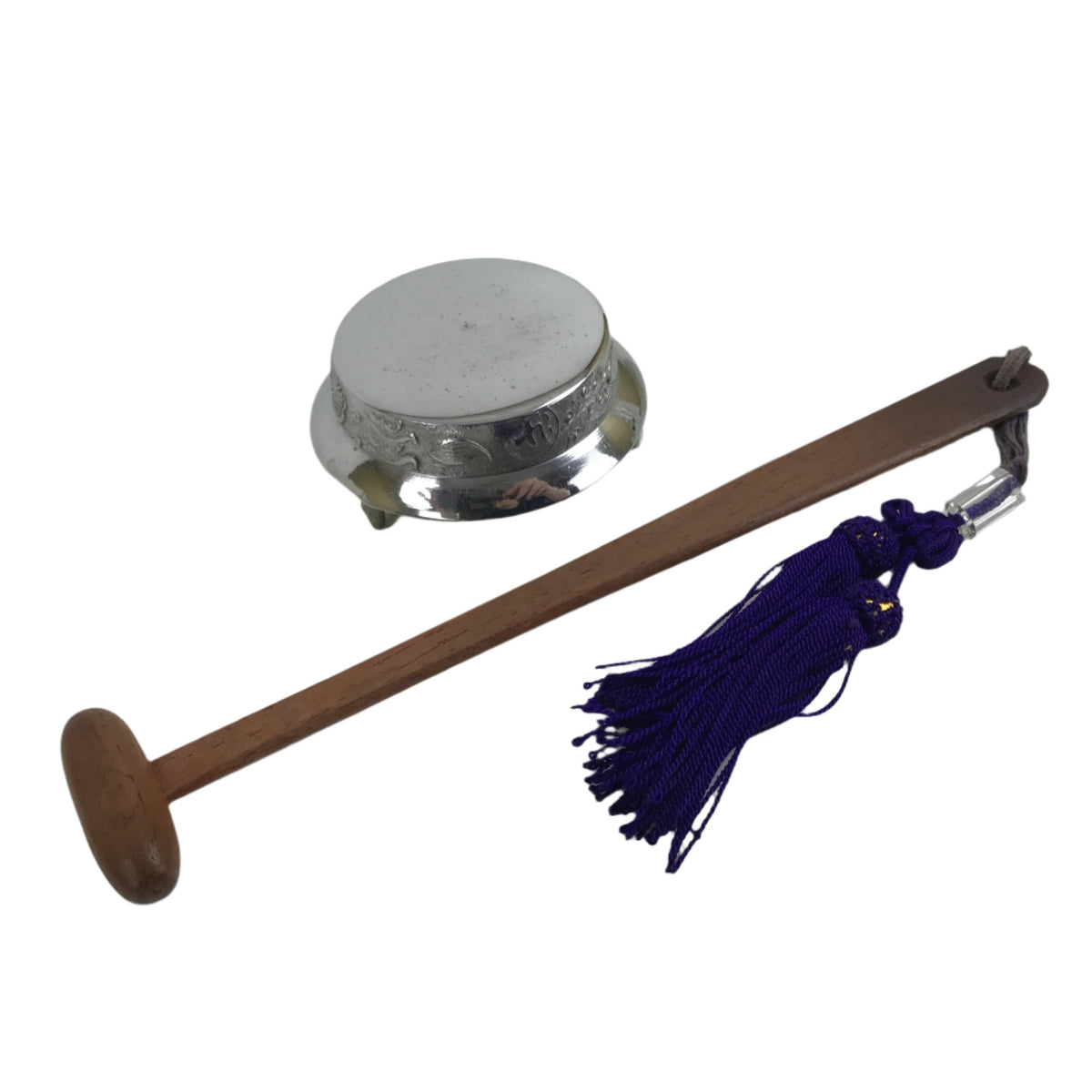 Japanese Buddhist Altar Fitting Metal Bell Vtg Shogo Instrument Silver ...