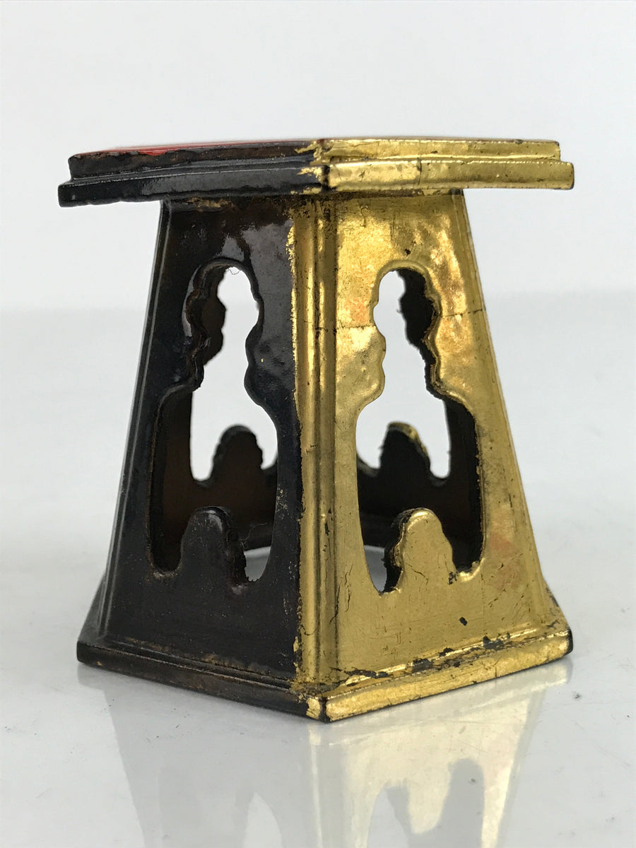 Japanese Buddhist Altar Fitting Offering Cup Stand Vtg Bukki Butsugu G ...