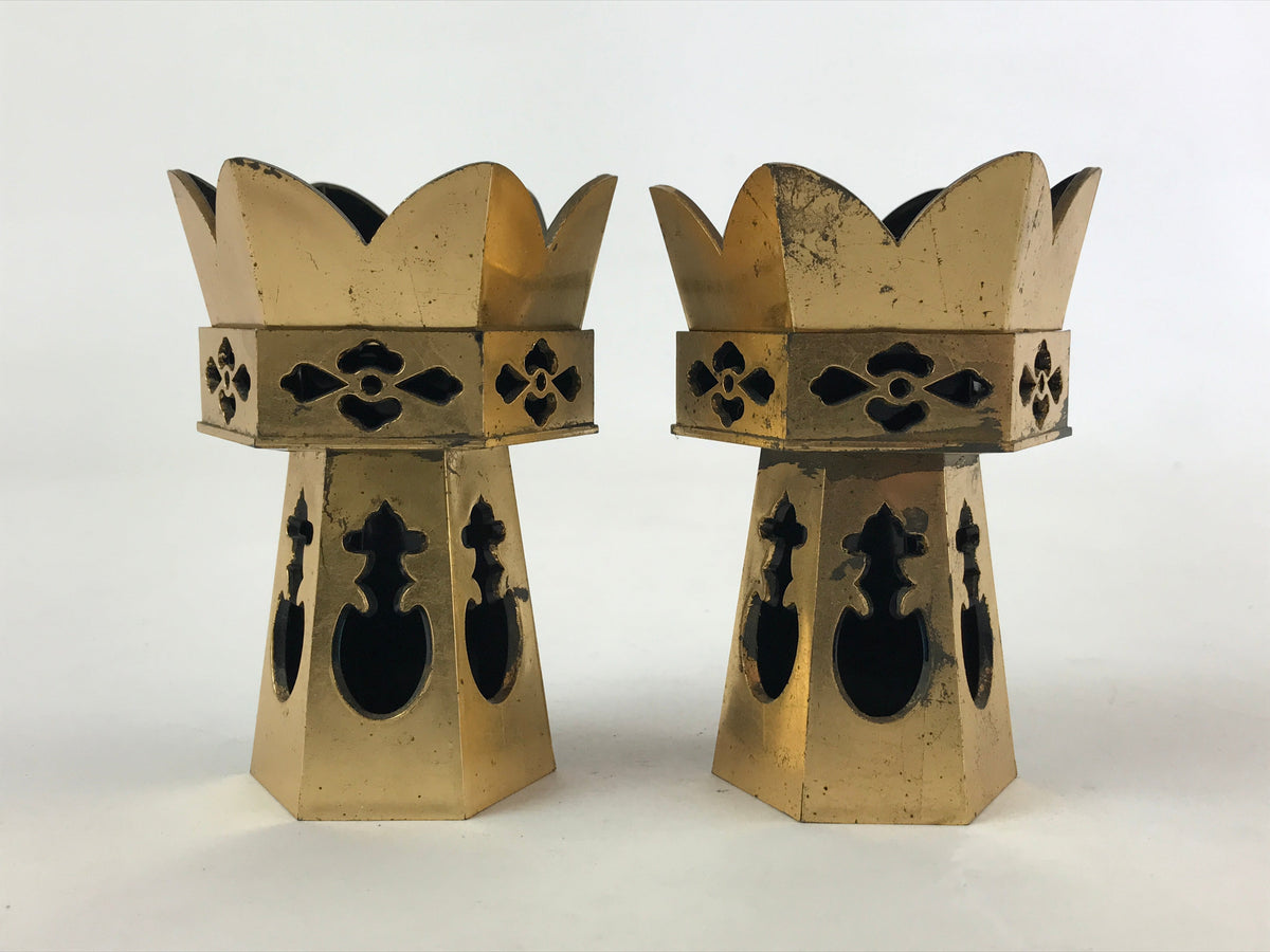 Japanese Buddhist Altar Fitting Resin Kuge Offering Stand Vtg 2pc Gold ...