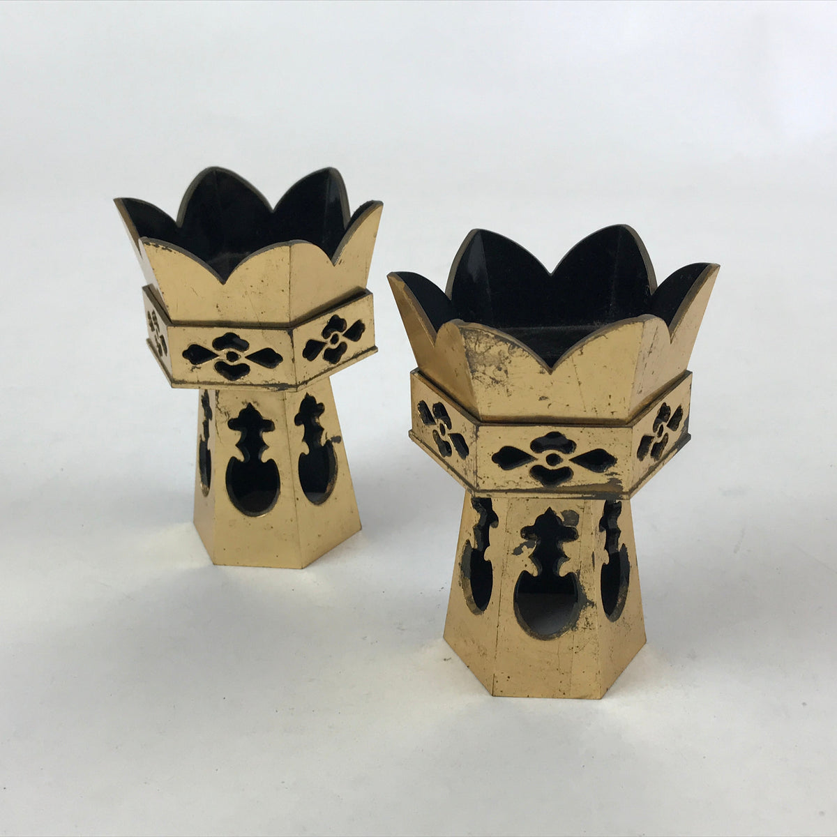 Japanese Buddhist Altar Fitting Resin Kuge Offering Stand Vtg 2pc Gold ...