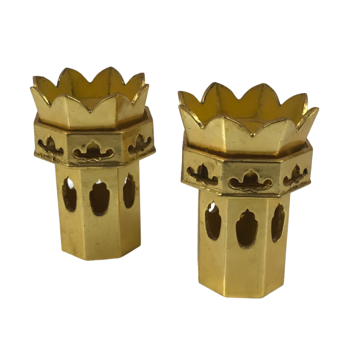 Japanese Buddhist Altar Fitting Wooden Kuge Offering Stand Vtg 2pc Gol ...