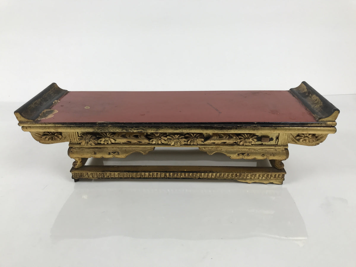 Japanese Buddhist Altar Lacquered Wood Offering Table Vtg Maejoku Red ...