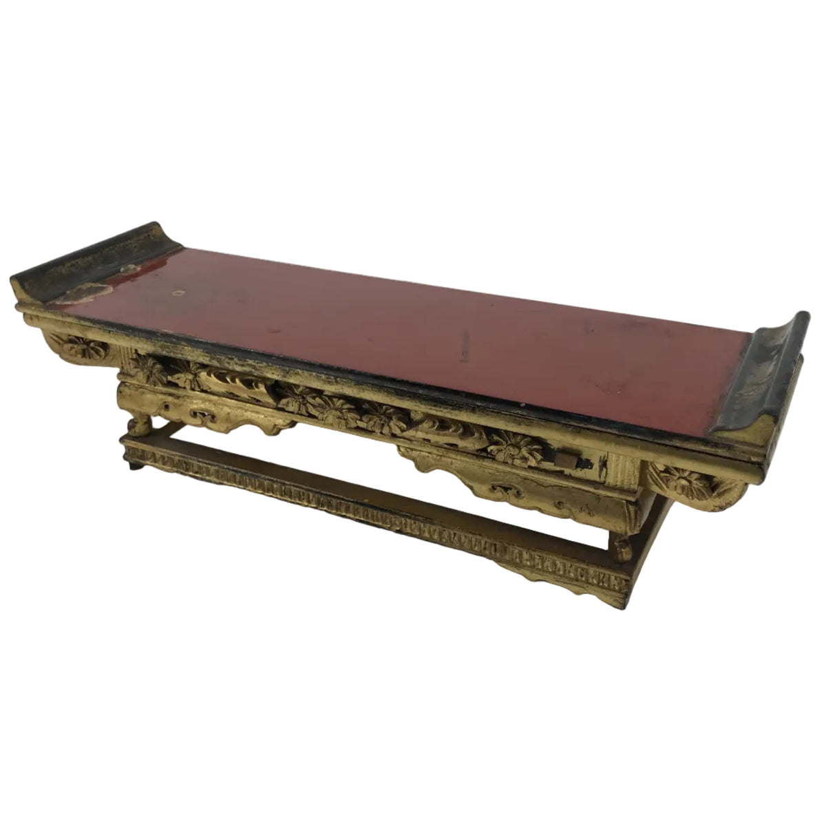 Japanese Buddhist Altar Lacquered Wood Offering Table Vtg Maejoku Red ...
