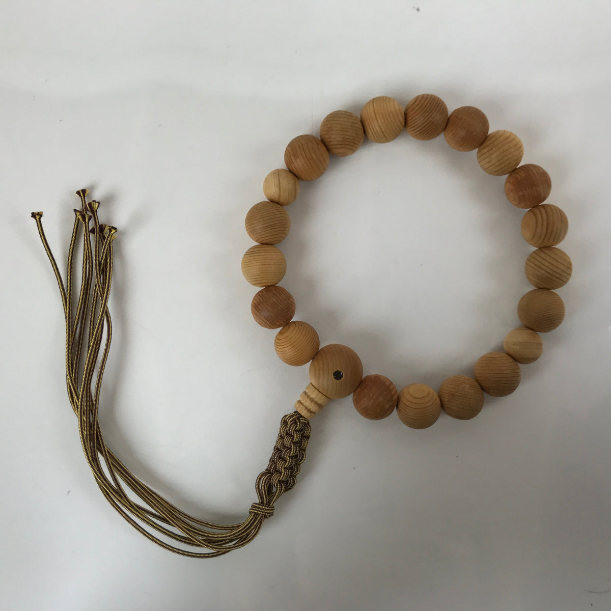 Japanese Buddhist Prayer Bracelet Vtg Rosary Juzu Brown Natural Wood B ...