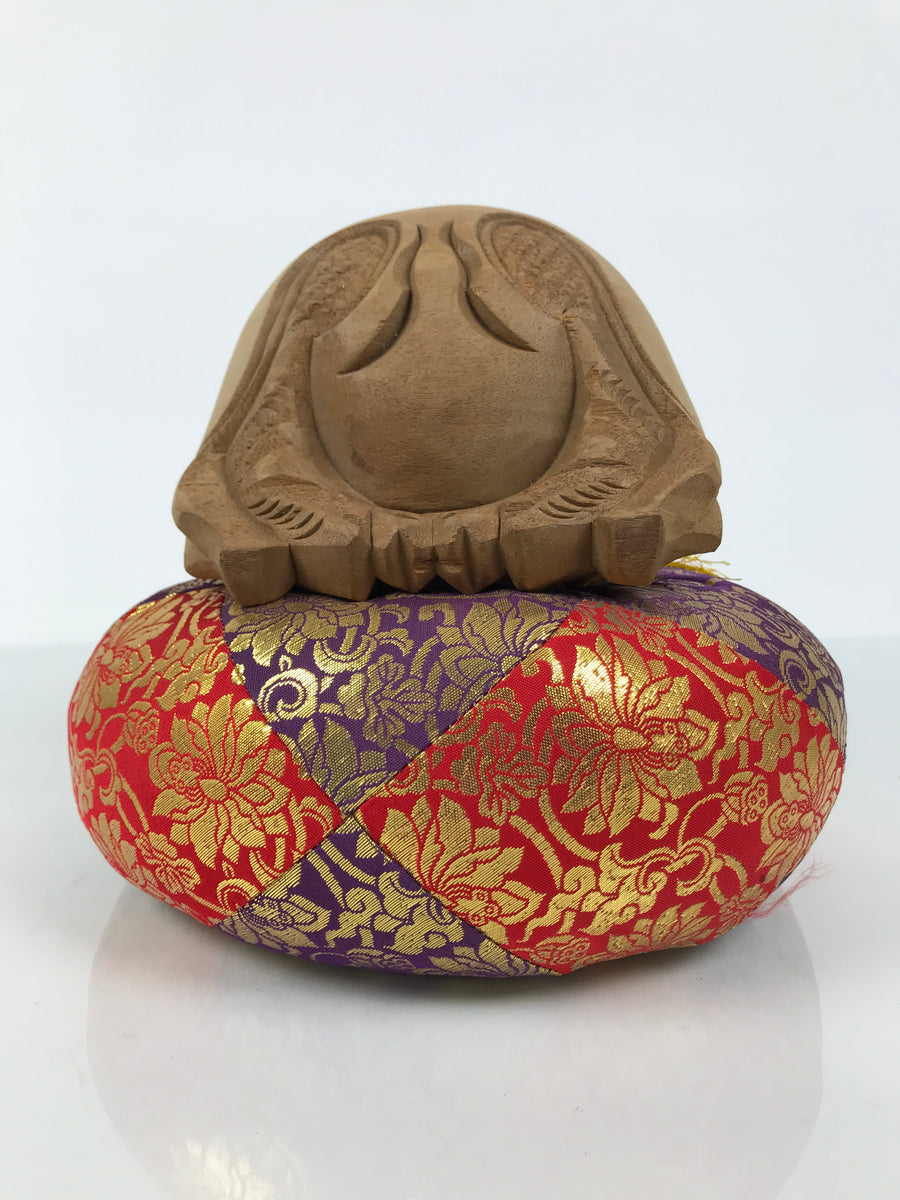 Japanese Carved Wooden Buddhist Drum Mokugyo Set Vtg Altar Fitting But ...
