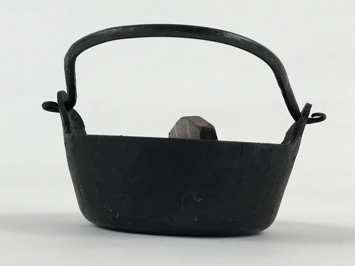 Japanese Cast Iron Small Size Hanging Stew Pot Vtg Nanbu Tekki Wooden ...