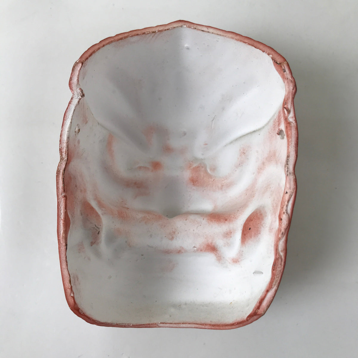 Japanese Ceramic Kirishima Shrine Nine Faces Mask Decoration Vtg Red W ...
