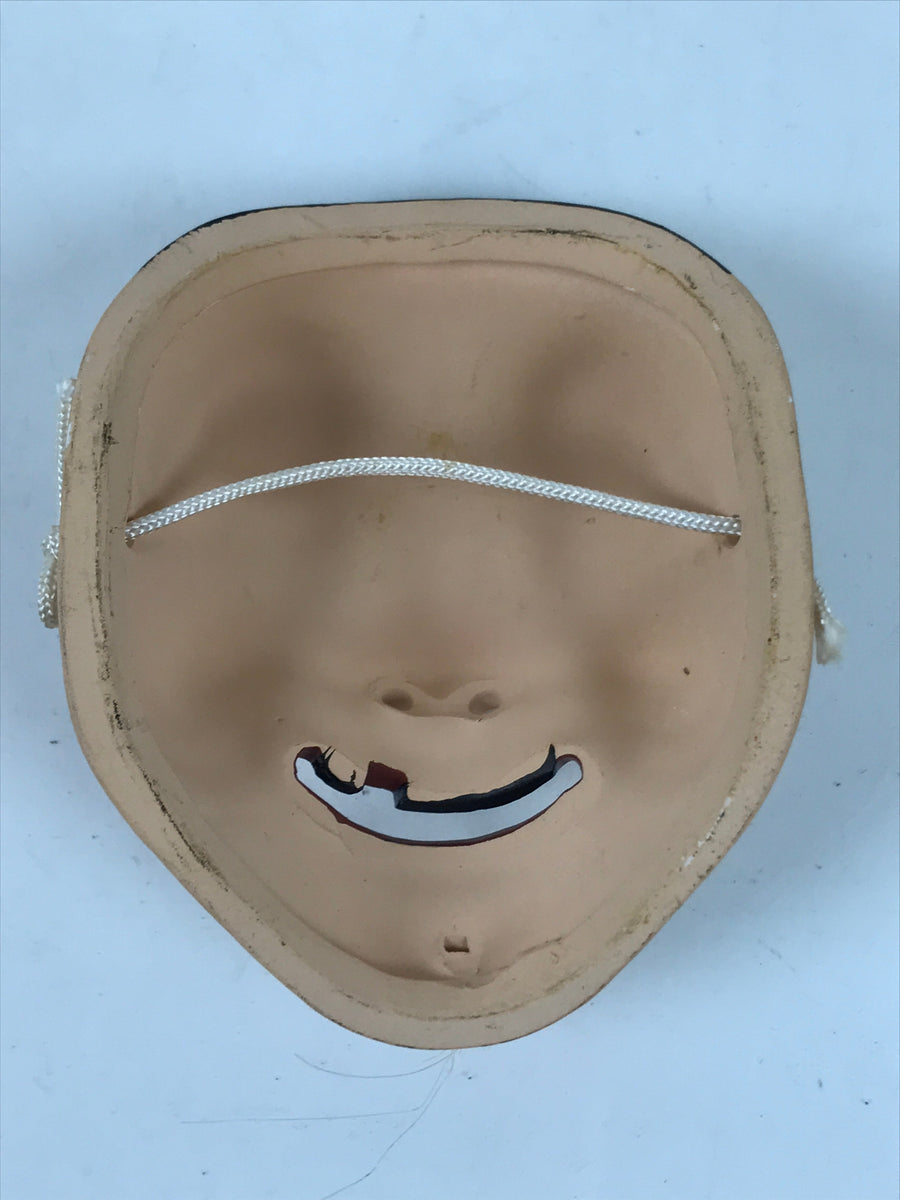 Japanese Ceramic Miniature Noh Mask Okina Vtg Old Man Nohmen Kagura Da ...