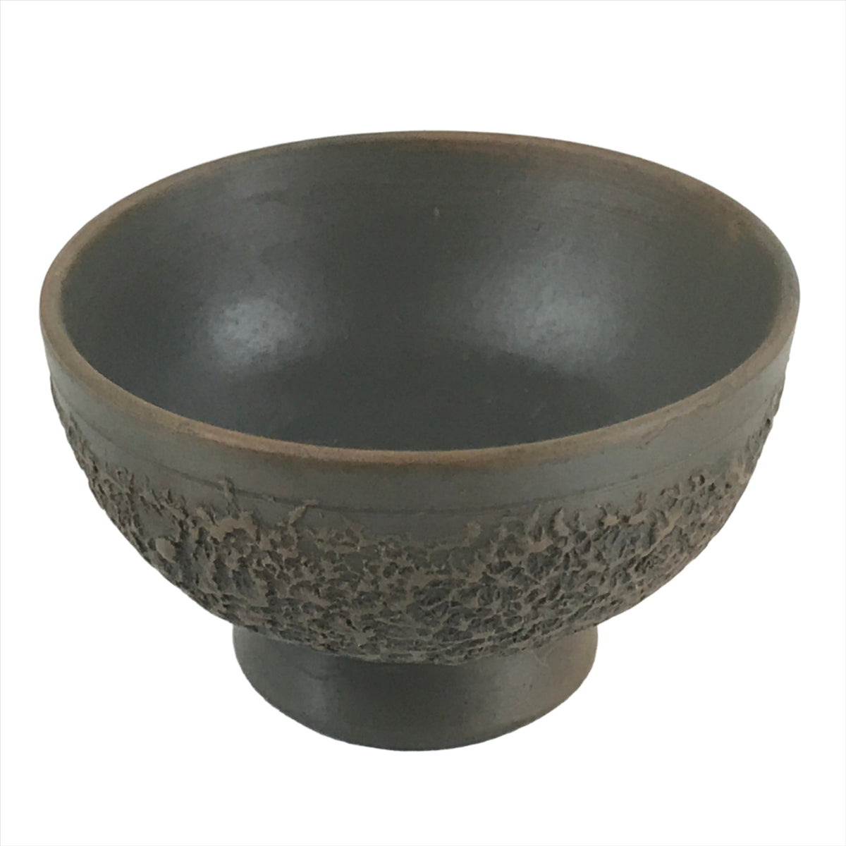 Japanese Ceramic Sake Cup Vtg Tsubomi Ochoko Guinomi Textured Bronze B ...