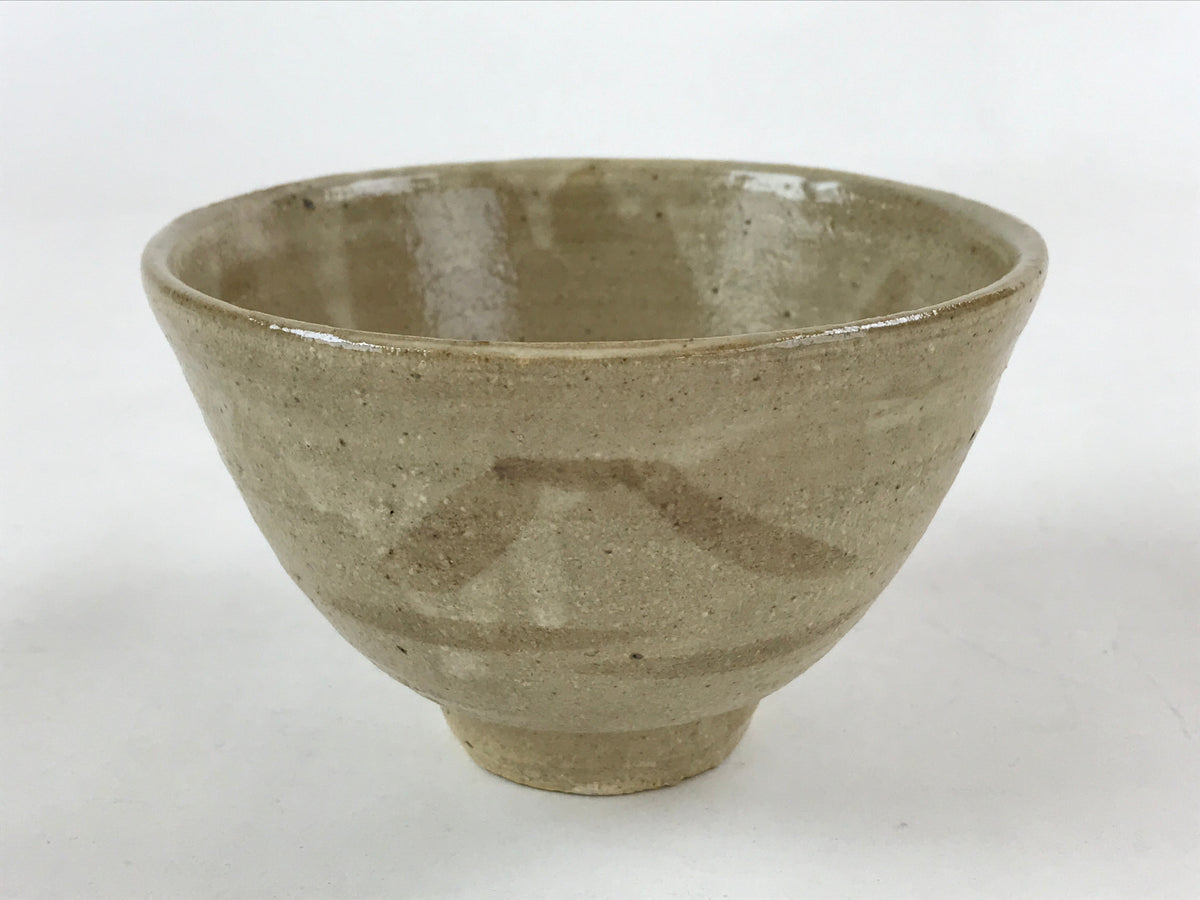 Japanese Ceramic Seto Ware Green Tea Bowl Vtg Light Brown Kohiki Chawa ...