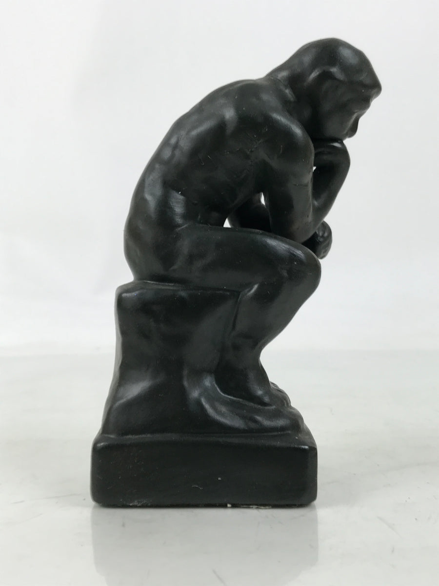 Japanese Ceramic The Thinker Art Modeling Statue Vtg Okimono Decor Bla ...