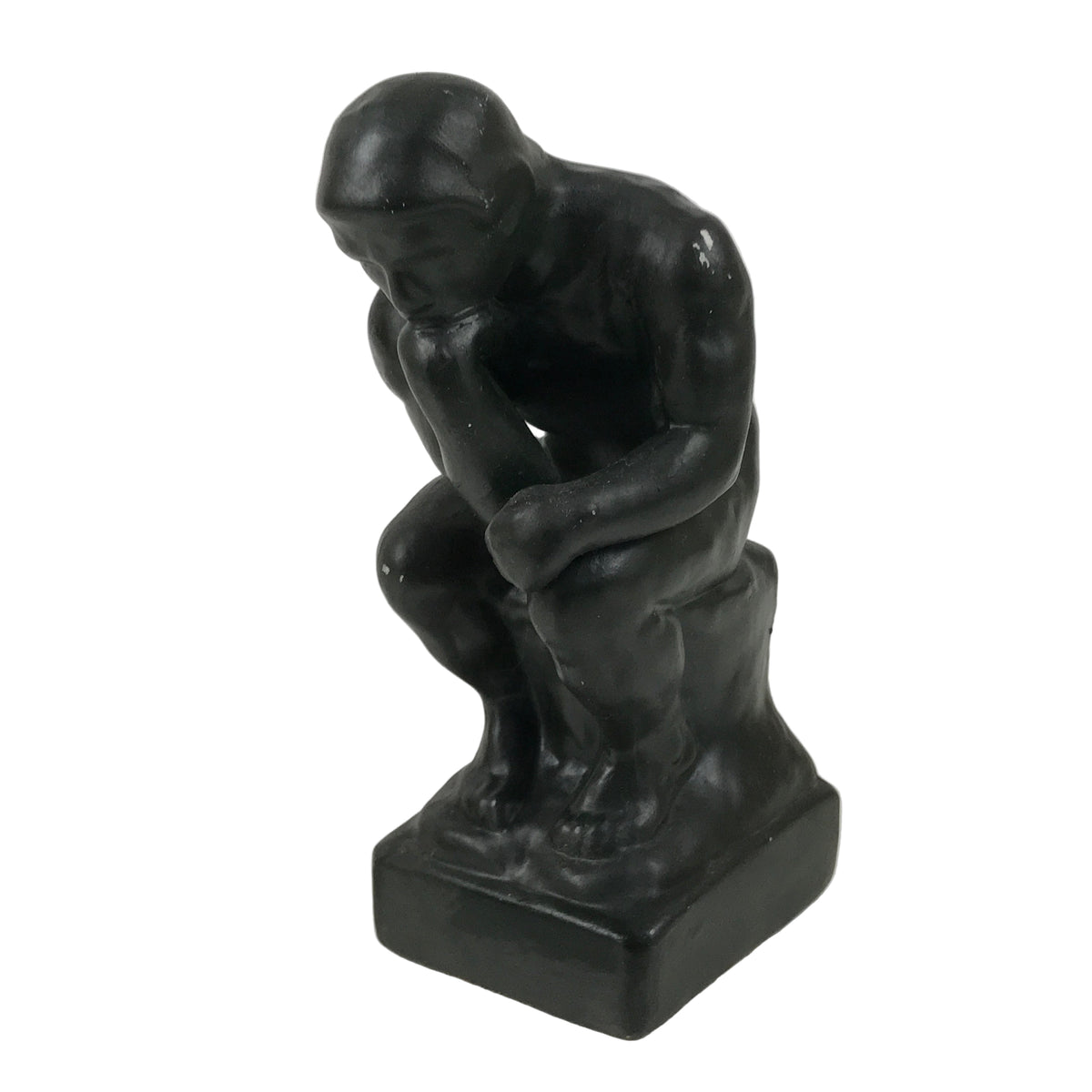 Japanese Ceramic The Thinker Art Modeling Statue Vtg Okimono Decor Bla ...