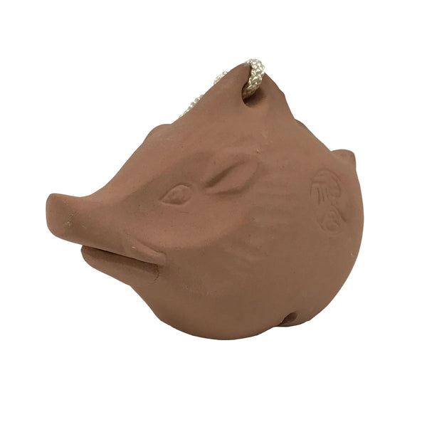 Japanese Clay Bell Dorei Wild Boar Vtg Tsuchi-Suzu Zodiac Animal Inosh ...
