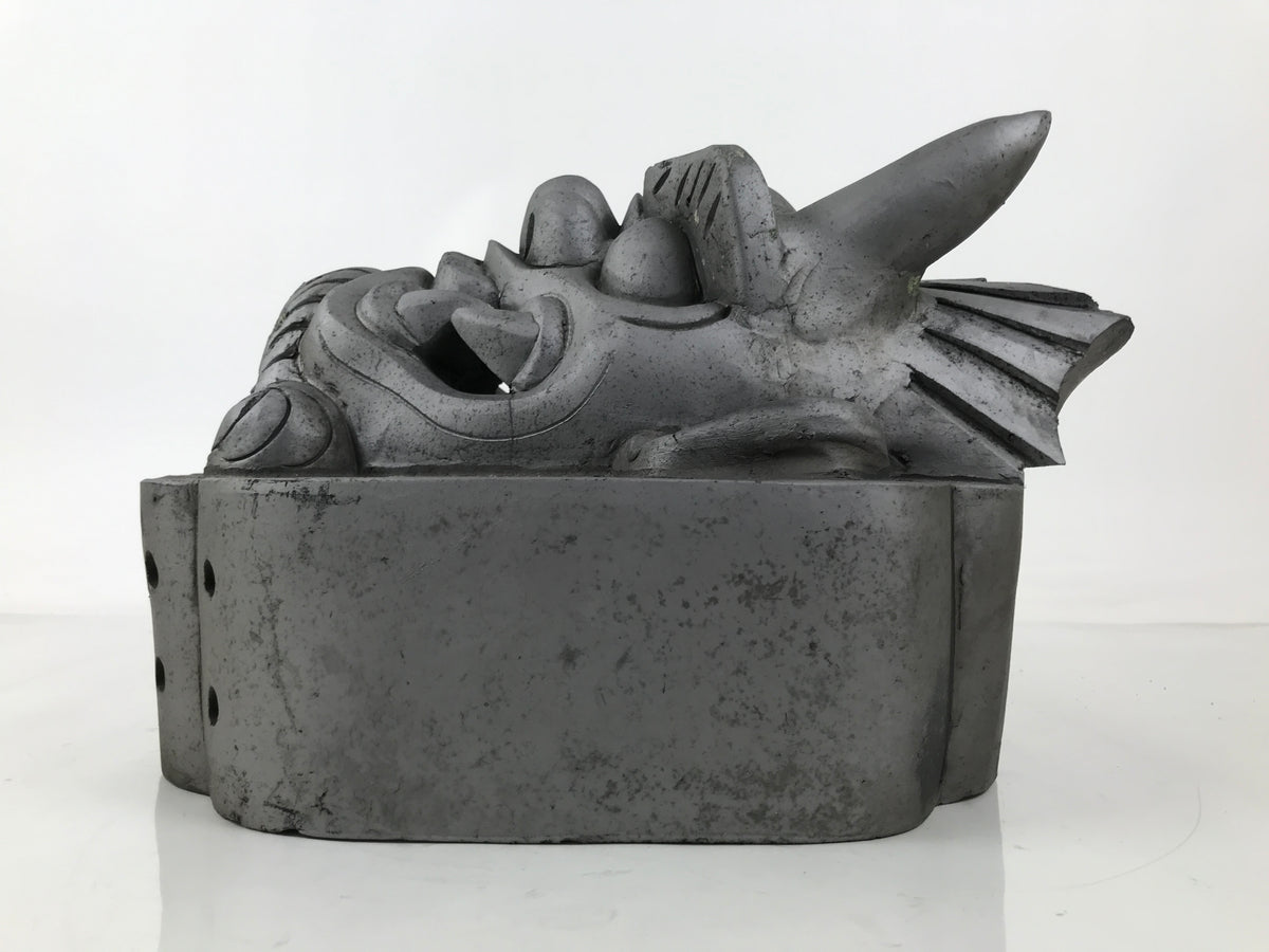 Japanese Clay Oni Demon Kawara Roof Tile Statue Ridge-End Onigawara Og ...
