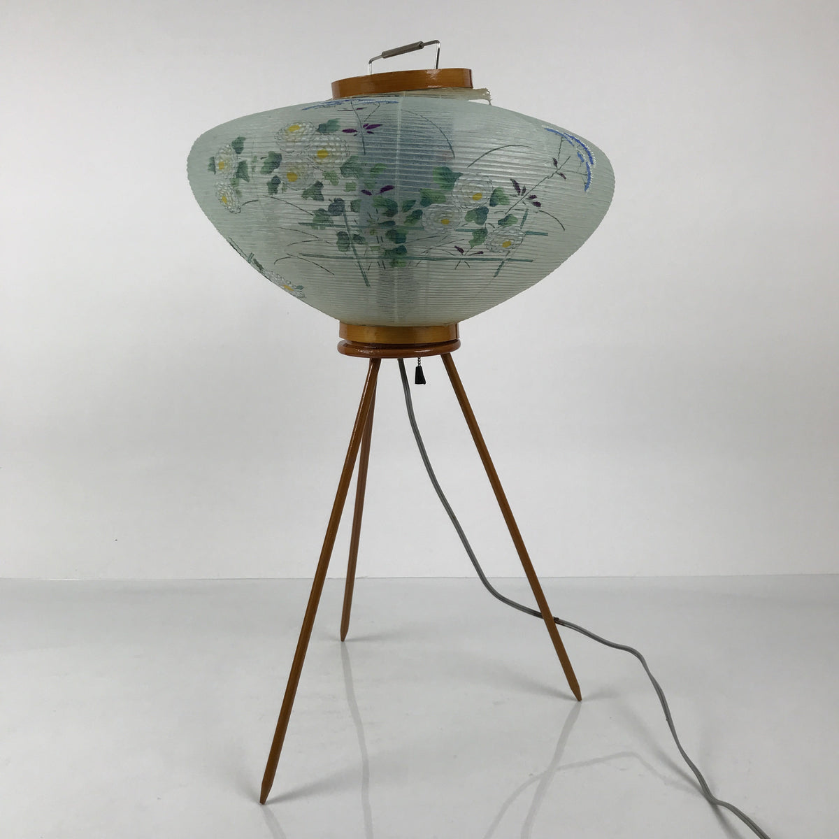 Japanese Electric Gifu Lantern 3 Legs Stand Vtg Obon Flowers Chrysanth ...