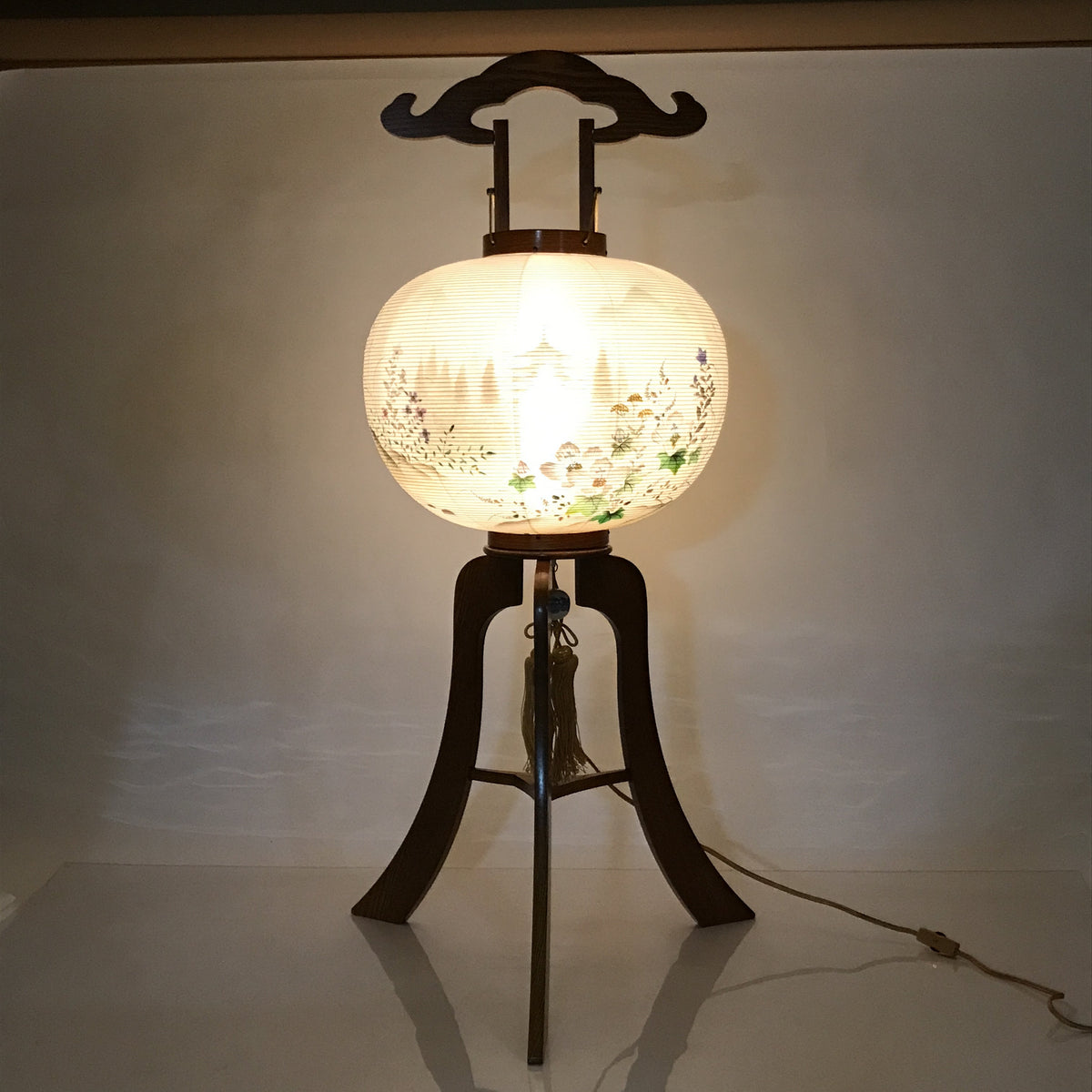 Japanese Electric Gifu Lantern 3 Legs Stand Vtg Obon Flowers Pagoda De ...