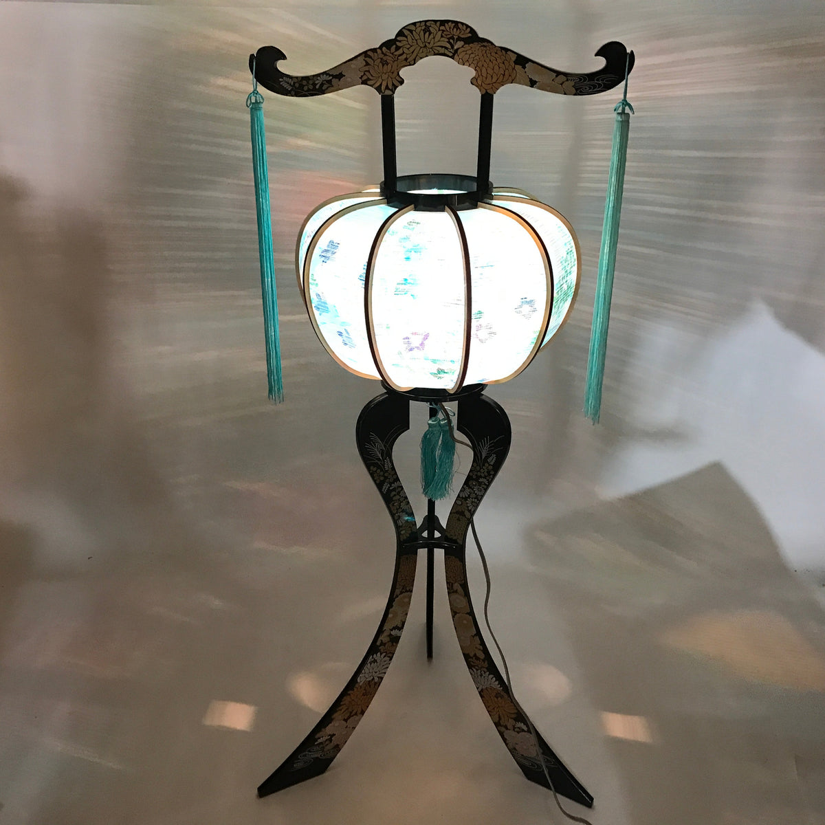 Japanese Electric Ouchi Lantern Vtg 3 Legs Standing Chochin Obon Festi ...