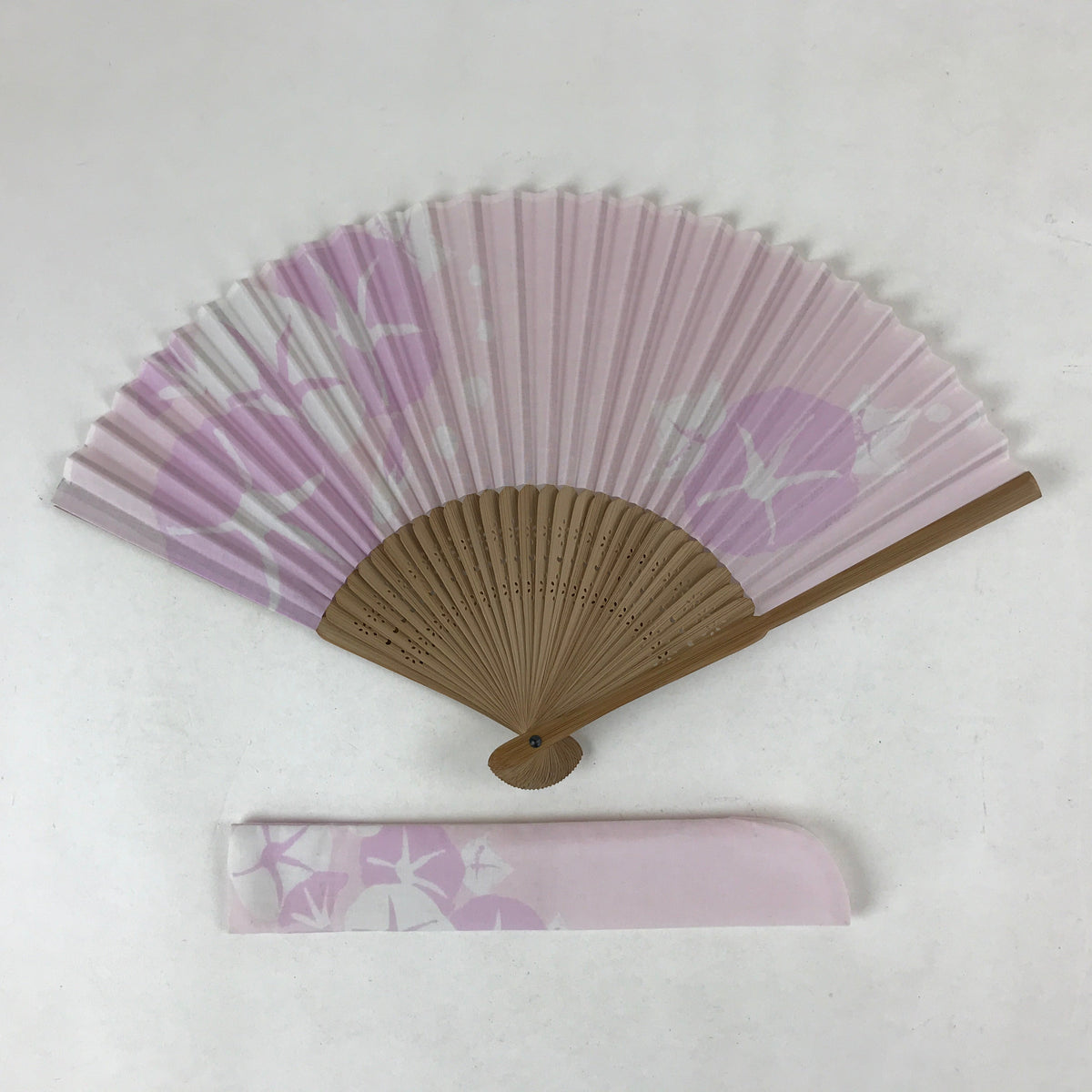 Japanese Fabric Folding Fan Sensu Bamboo Frame Morning Glory Asagao Pi ...