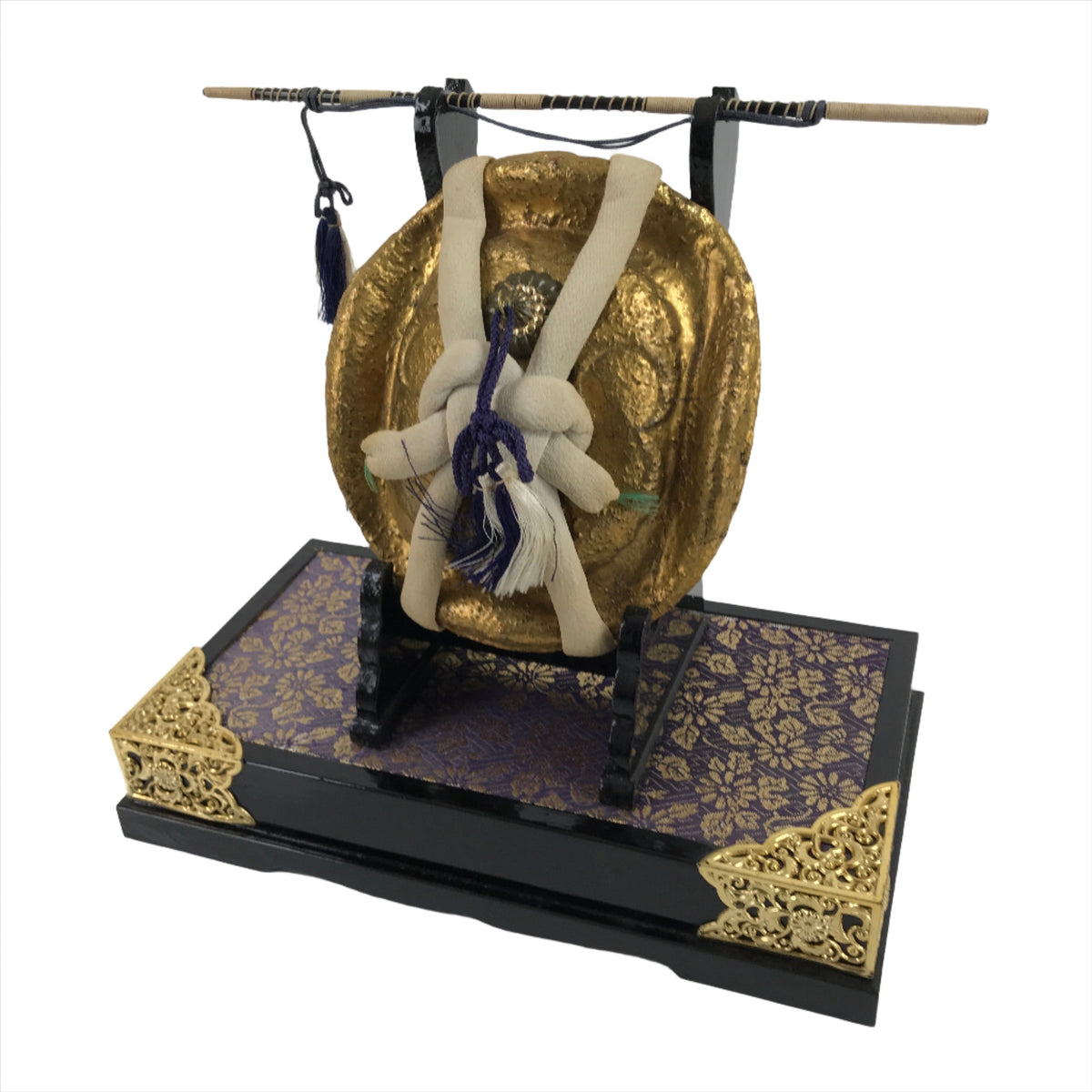 Japanese Gogatsu Ningyo Battle Hat Display Vtg Lacquered Stand Boys' D ...