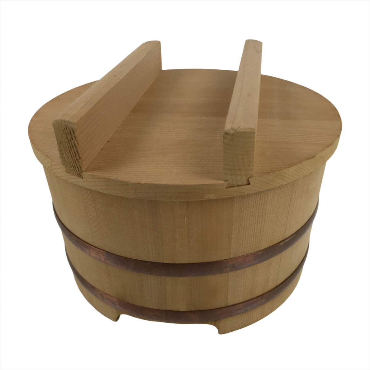 Japanese Handmade Lidded Wooden Small Oke Bucket Vtg Water Rice Storag ...