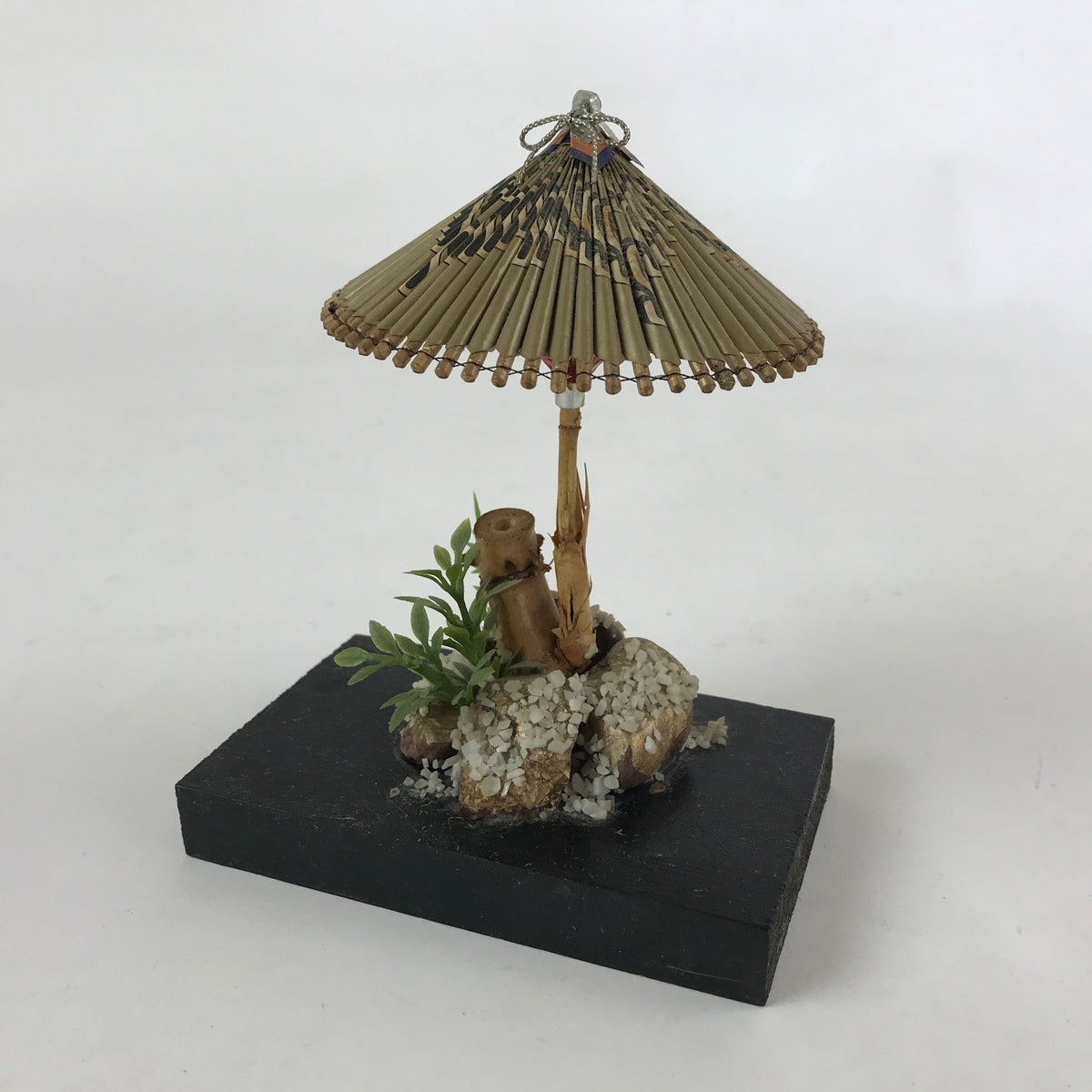 Japanese Handmade Umbrella Figurine Vtg Kasa Paper Bamboo Decoration K ...