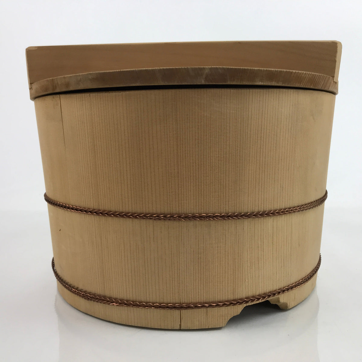 Japanese Handmade Wooden Bucket Oke Sushioke Vtg Deep Lidded BK39 ...