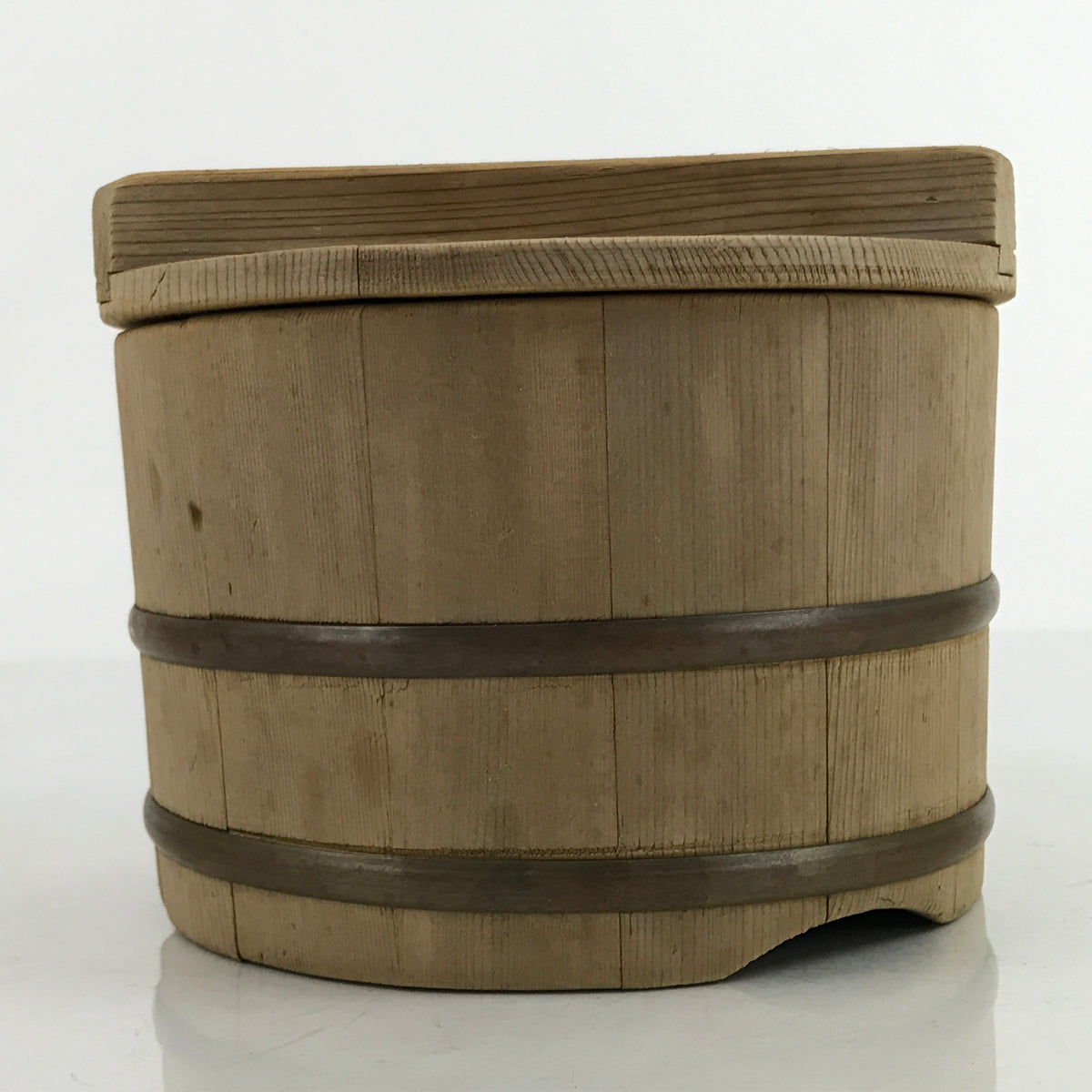 Japanese Handmade Wooden Bucket Oke Sushioke Vtg Small Lidded BK43 ...