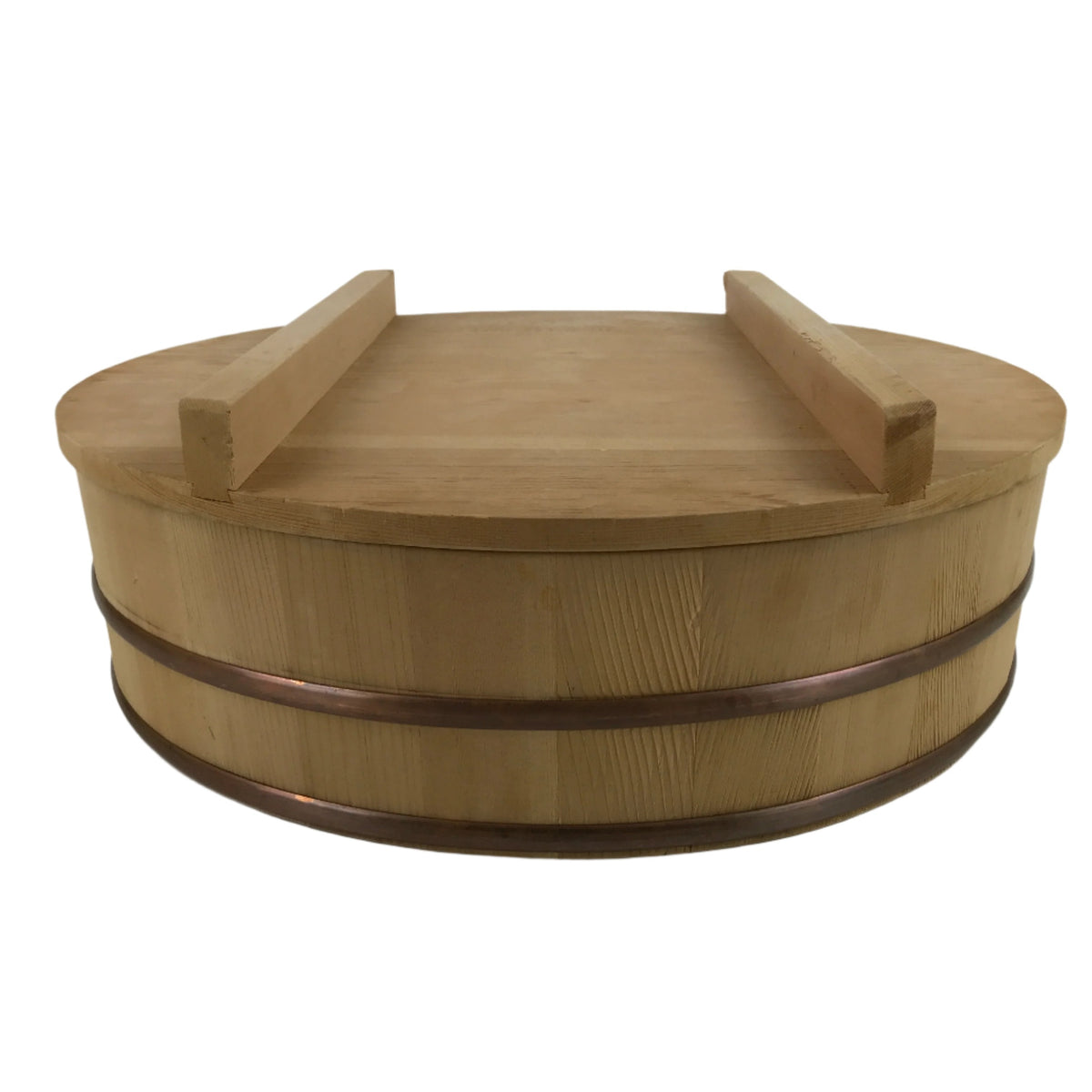 Japanese Handmade Wooden Oke Bucket Sushioke Hangiri Vtg Lidded Handai ...