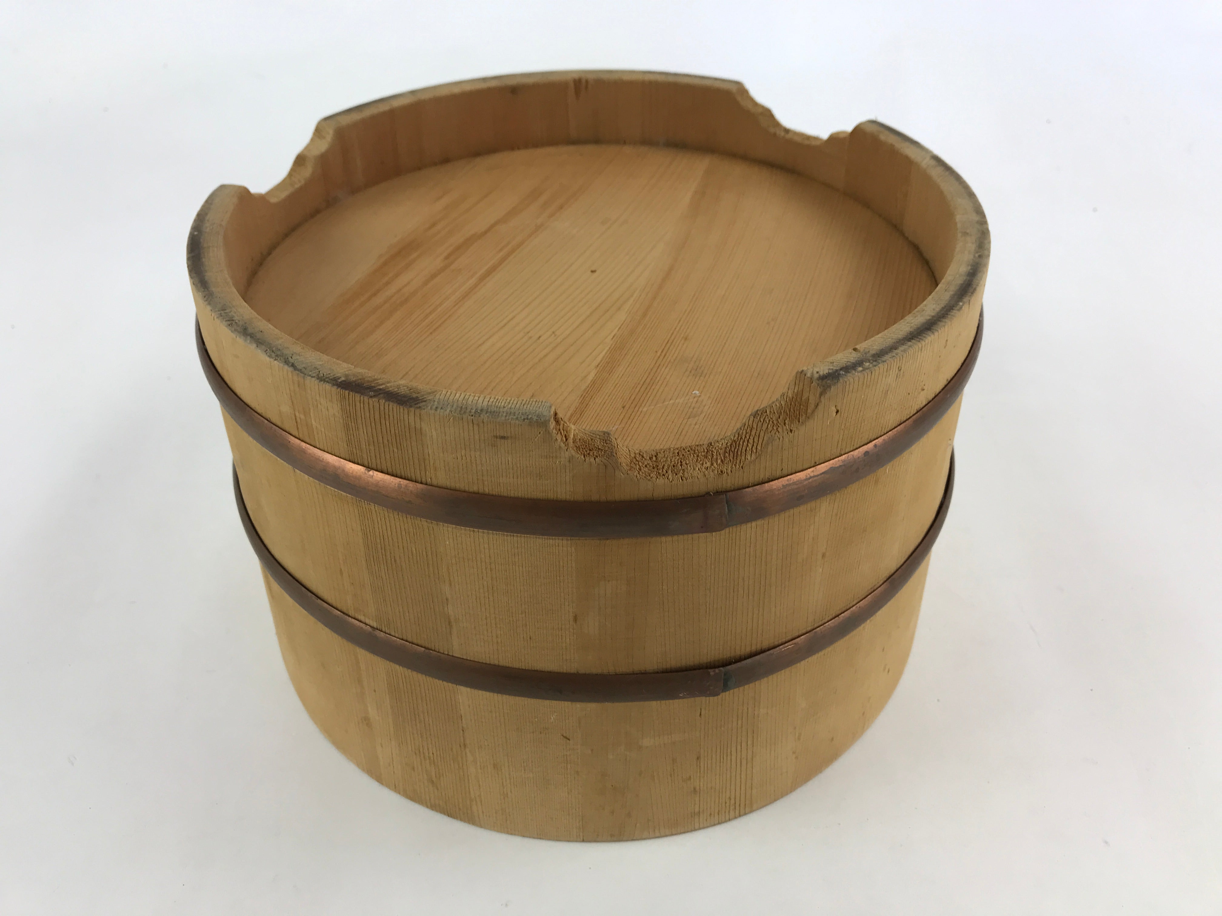 Japanese Handmade Wooden Oke Bucket Vtg Water Rice Pickles Storage BK2 ...