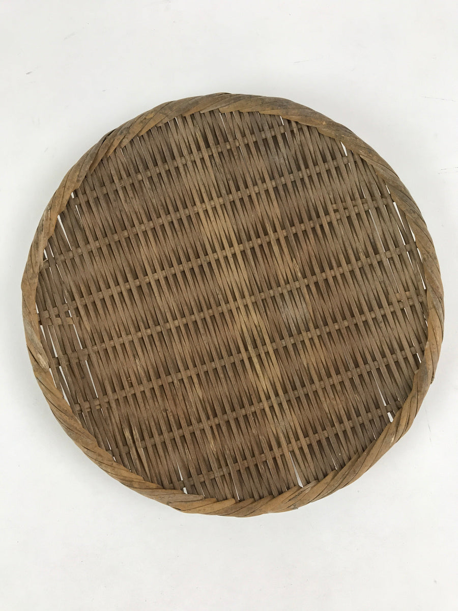 Japanese Small Bamboo Basket Vtg Natural Kago Zaru Colander 16.5 cm ...