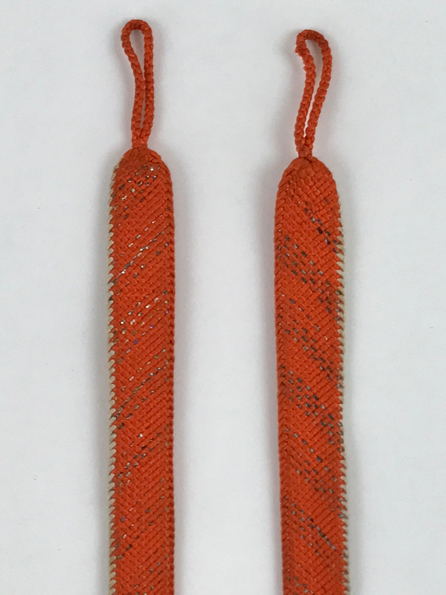 Japanese Haori Himo Kimono Jacket Accessory Vtg Silk Kumihimo Orange W ...