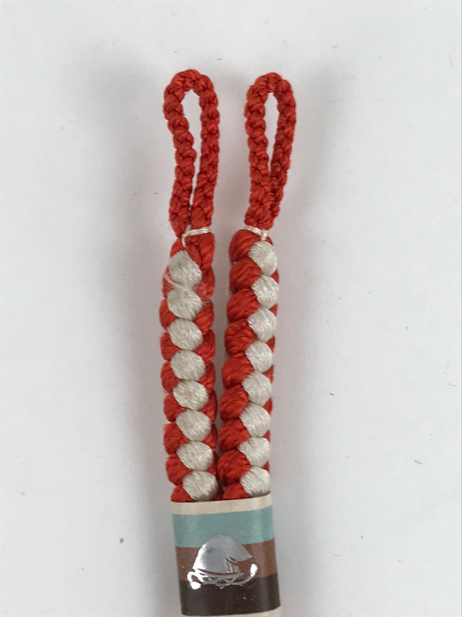 Japanese Haori Himo Kimono Jacket Accessory Vtg Silk Kumihimo Red Whit ...