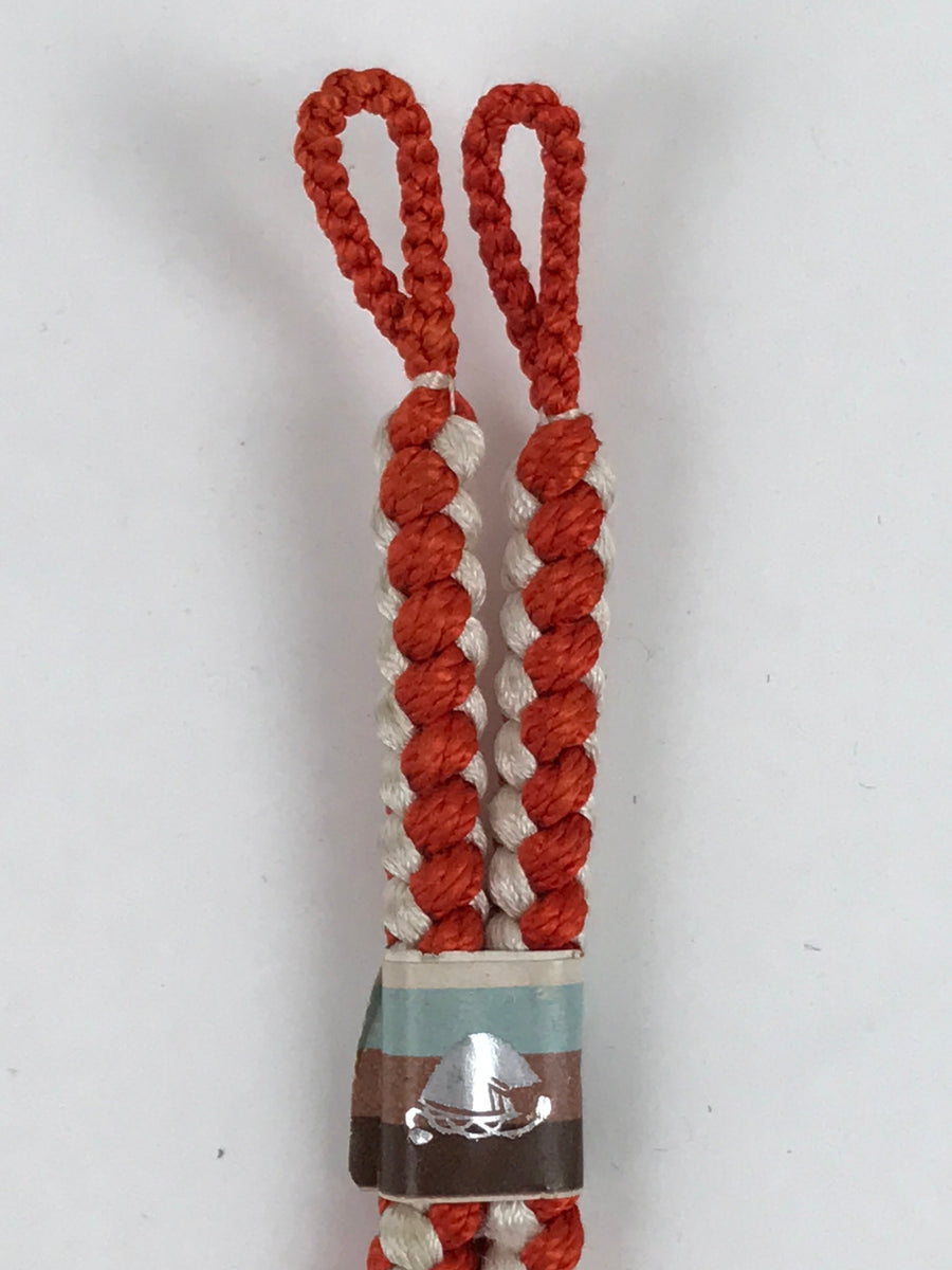 Japanese Haori Himo Kimono Jacket Accessory Vtg Silk Kumihimo Red Whit ...